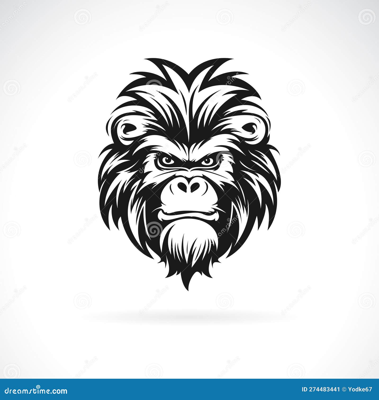 Vector Of A Baboon Head Design On White Background. Easy Editable ...