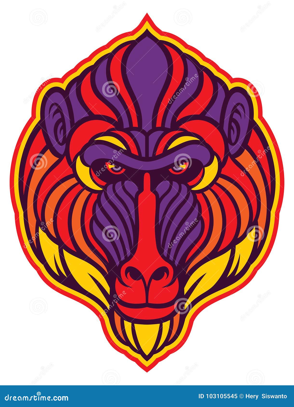 Angry Baboon Head Esport Logo Vector Illustration | CartoonDealer.com ...