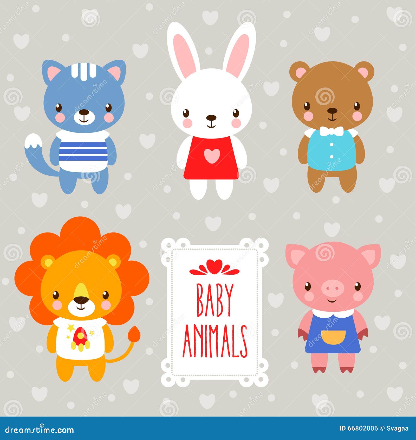 Vector baby animals. stock illustration. Illustration of kitten - 66802006