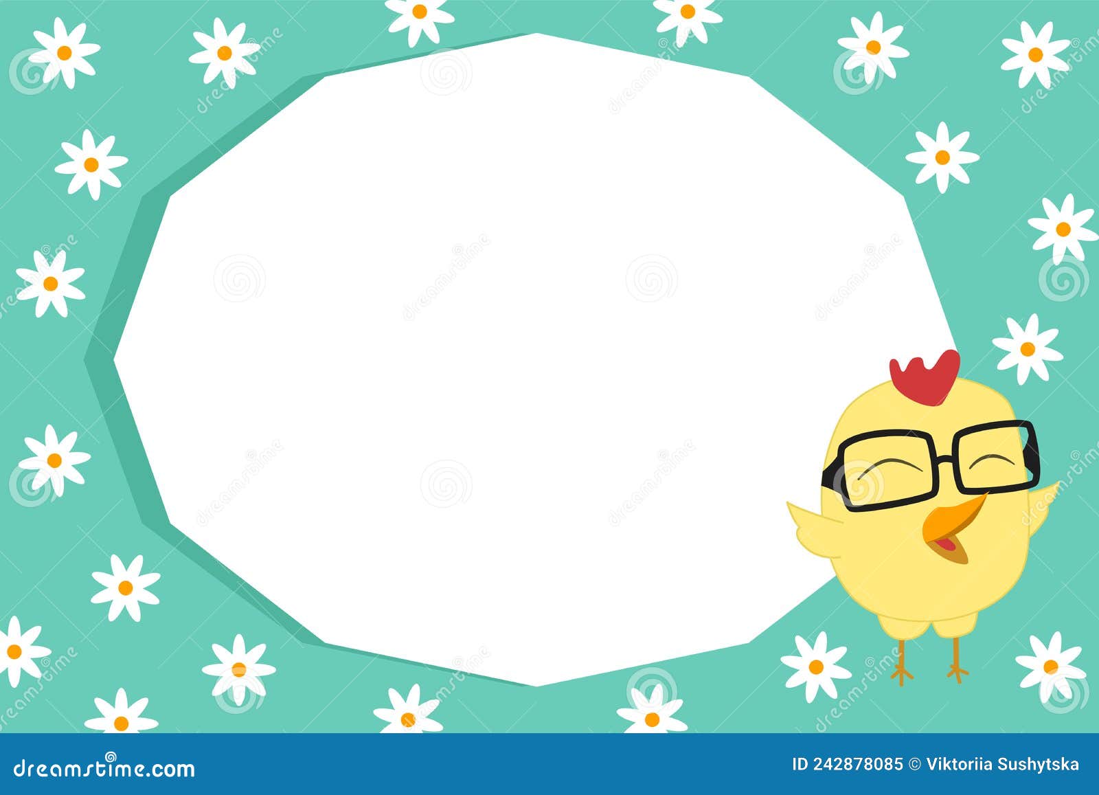 Vector Baby Background Template with Copyspace. Frame for Text with ...