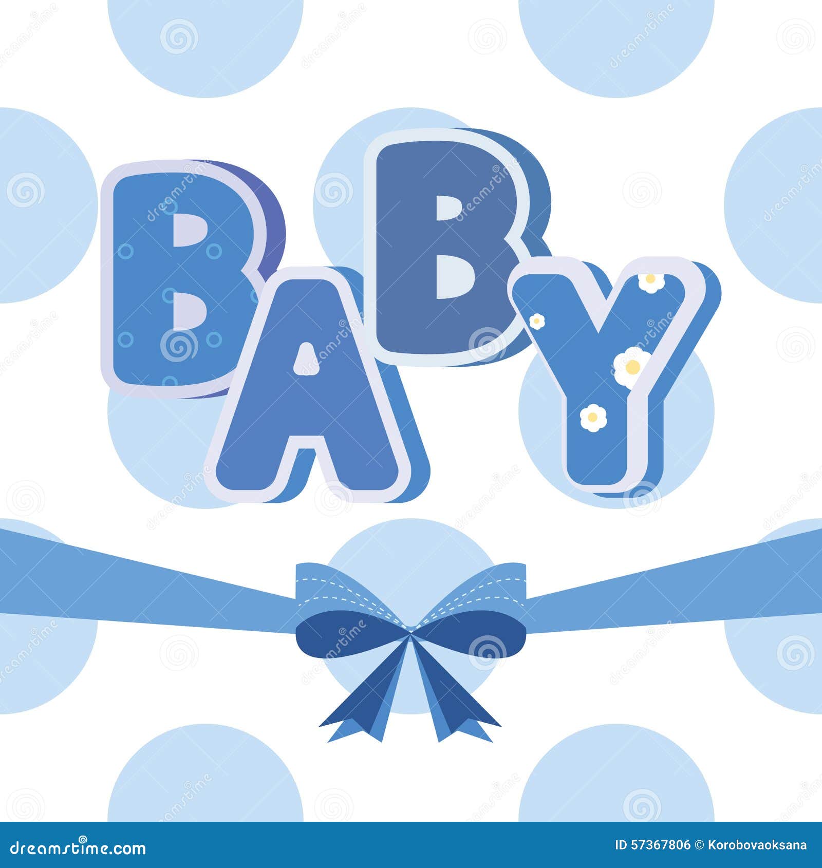 Vector baby banner blue stock vector. Illustration of shower - 57367806