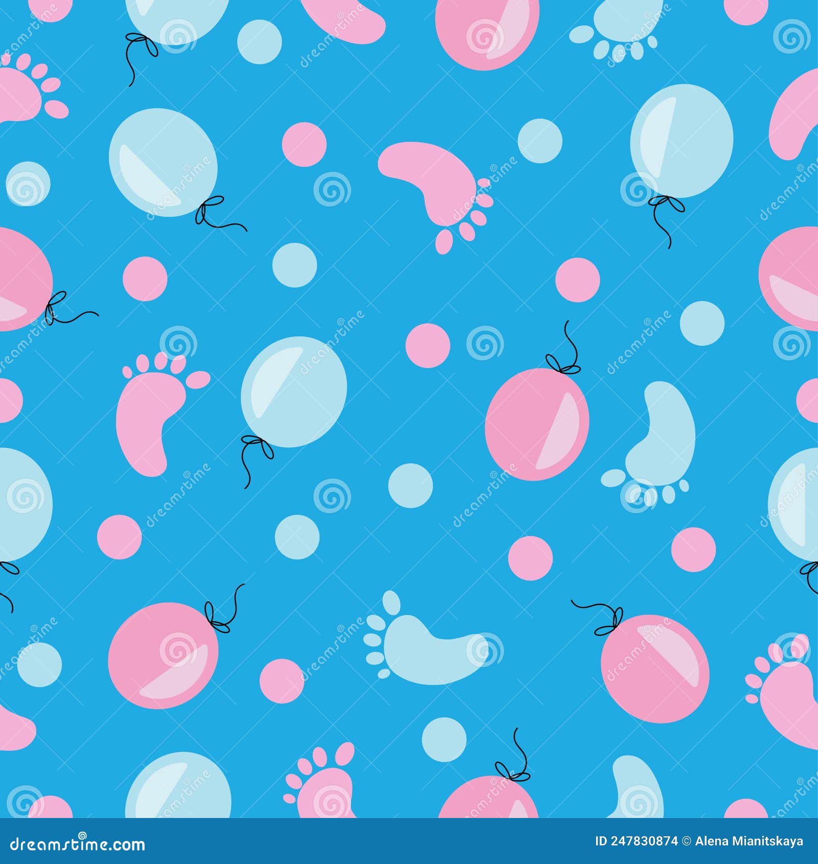 Vector Baby Blue Seamless Pattern Stock Vector - Illustration of baby ...