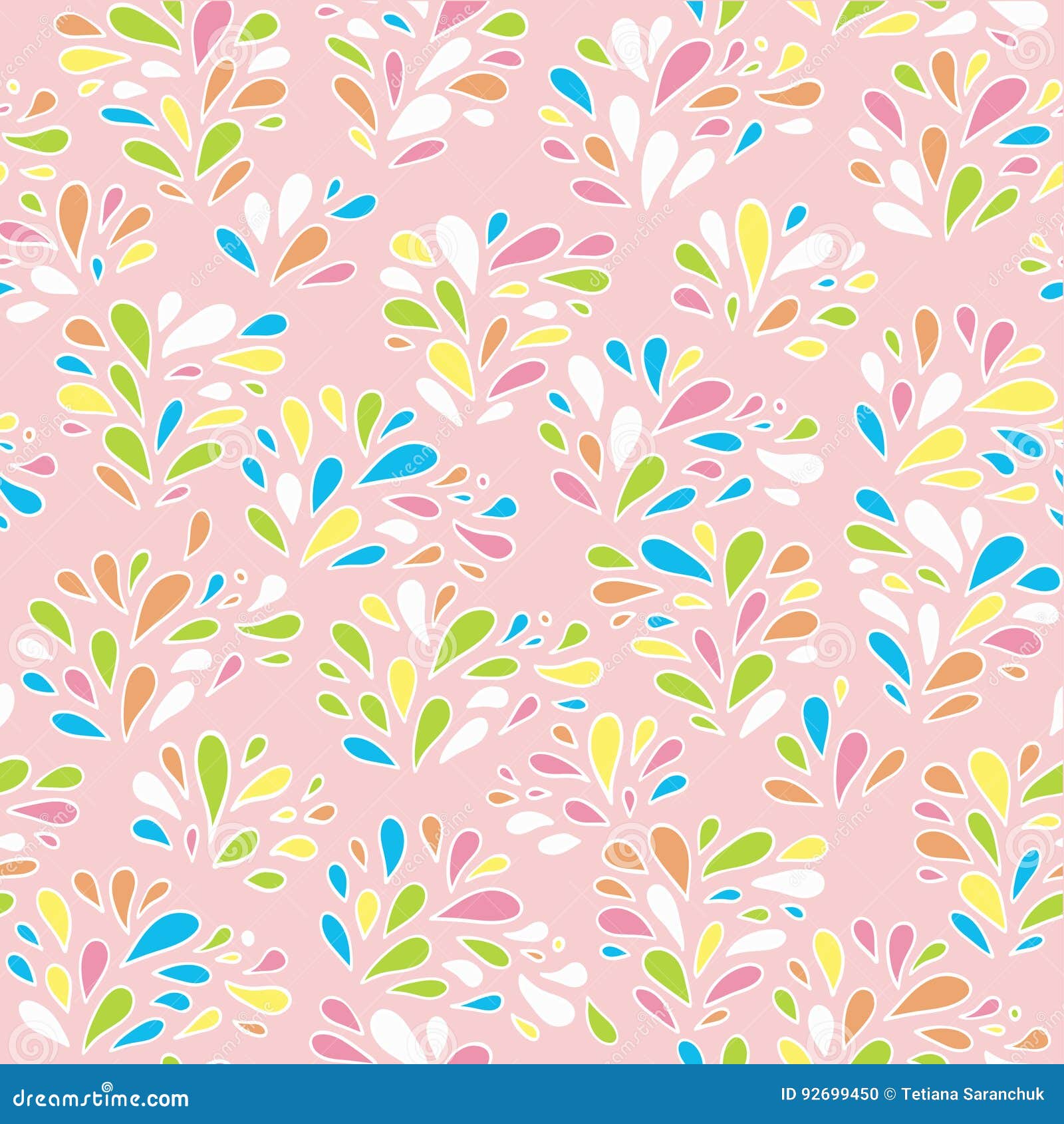 Vector Baby Floral Pattern, Texture with Drops Stock Vector ...