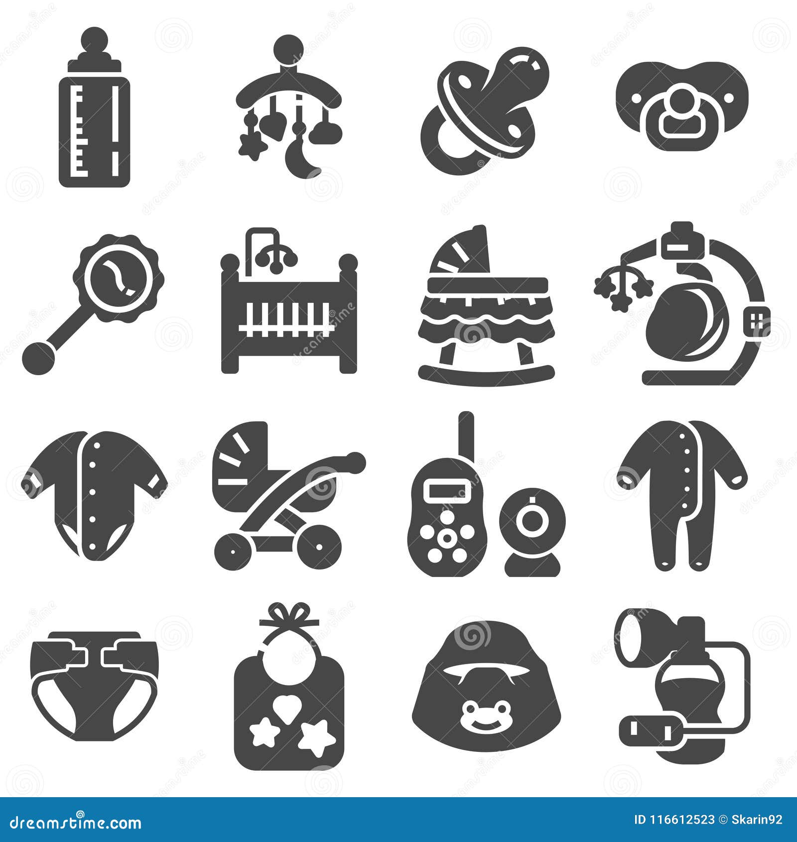 Vector Baby icon set stock illustration. Illustration of duck - 116612523