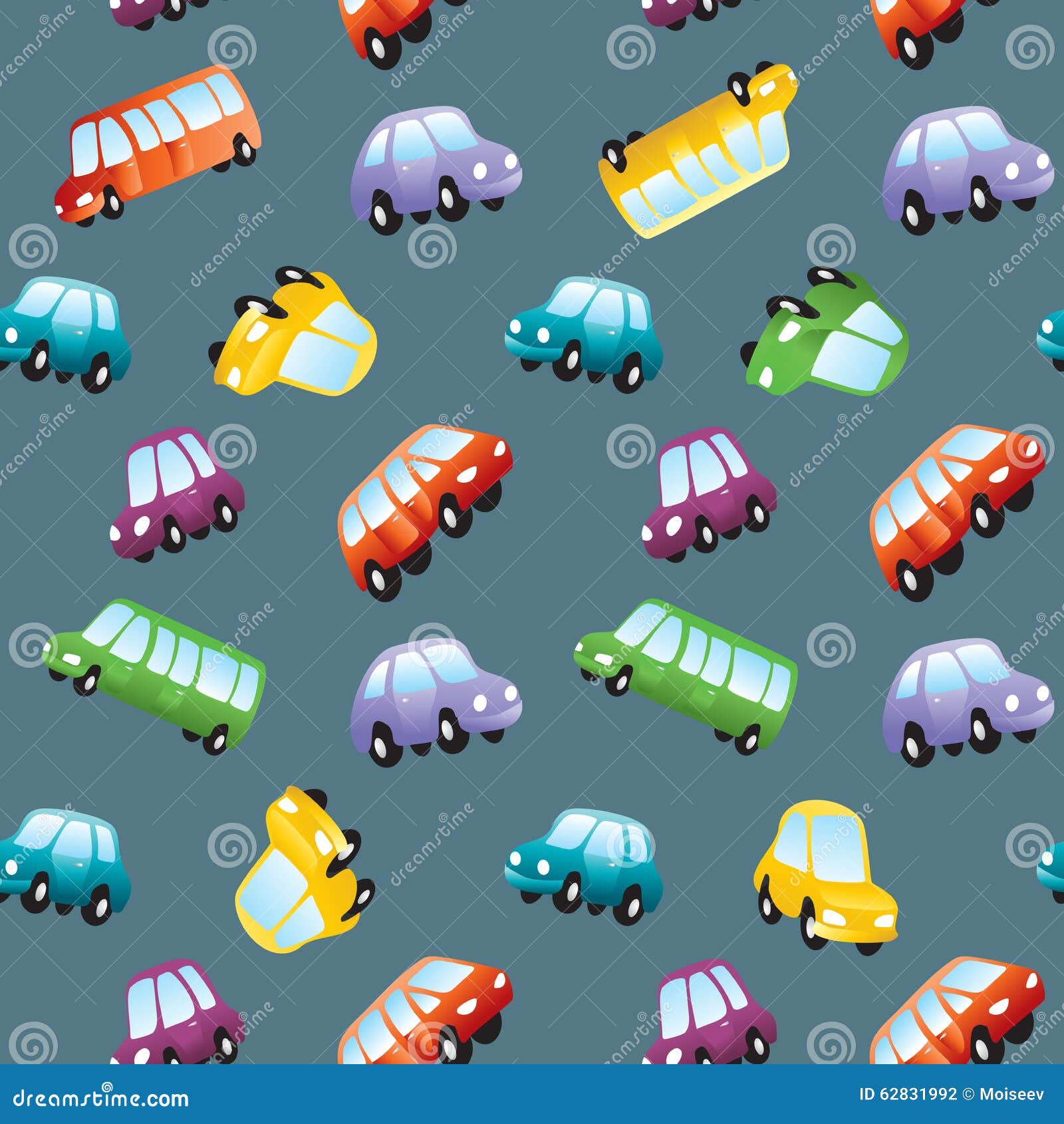 Vector Baby Toy Cars Seamless Pattern Stock Illustration - Illustration ...