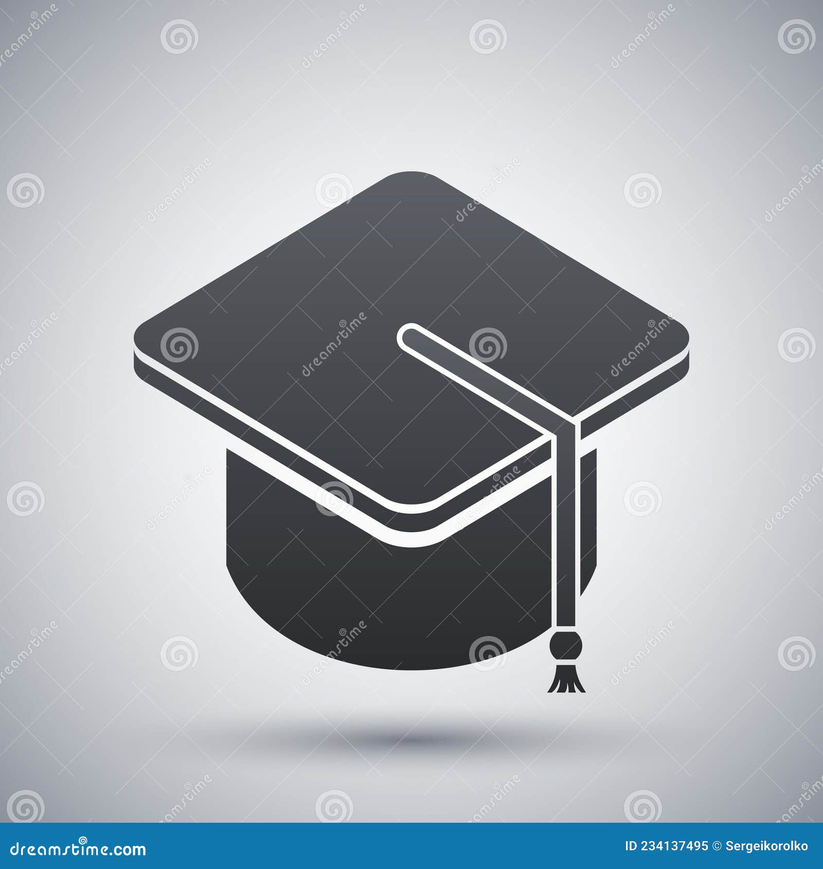 Vector bachelor`s hat icon stock vector. Illustration of education ...