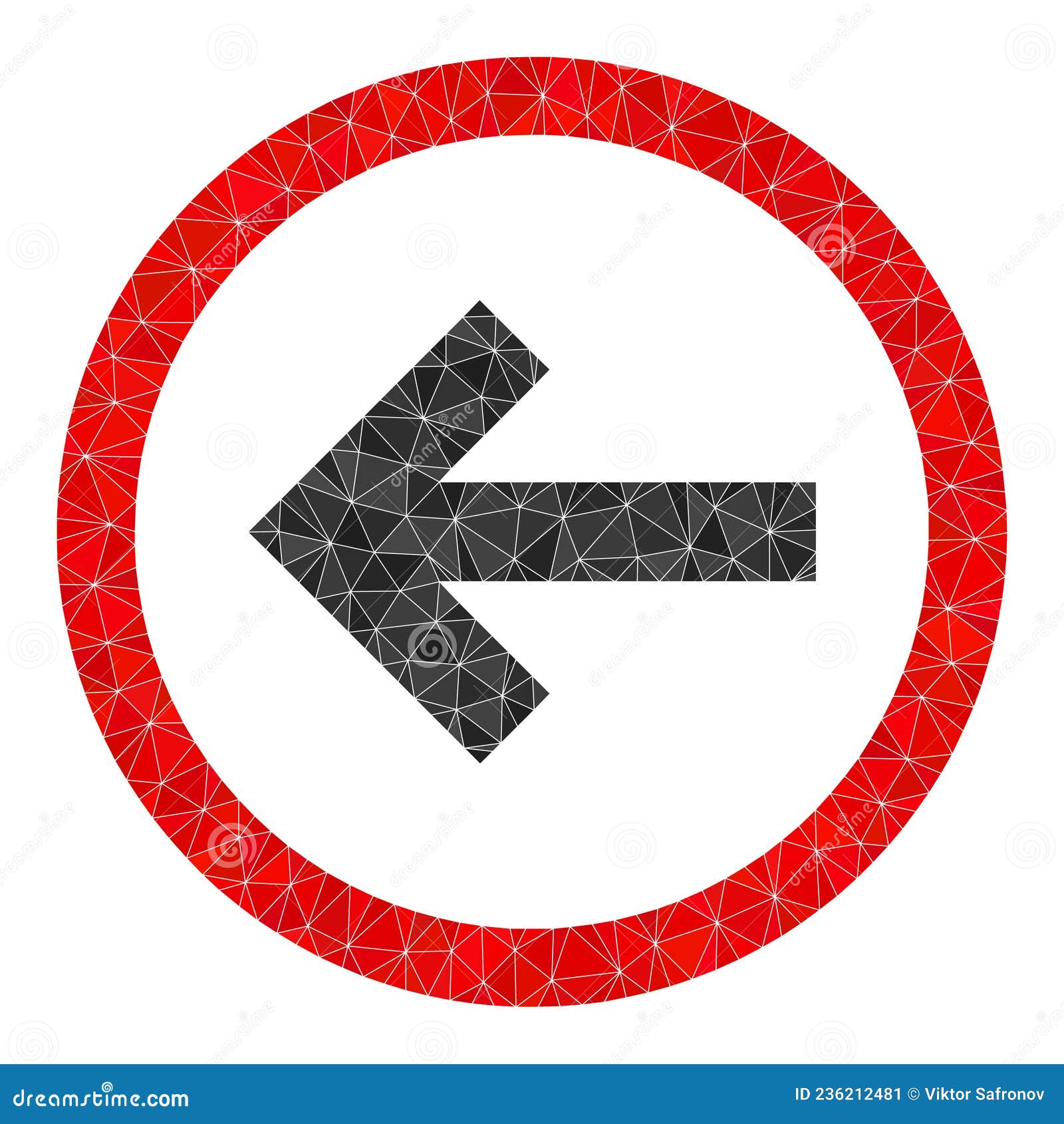 Vector Back Direction Polygonal Icon Stock Vector - Illustration of ...