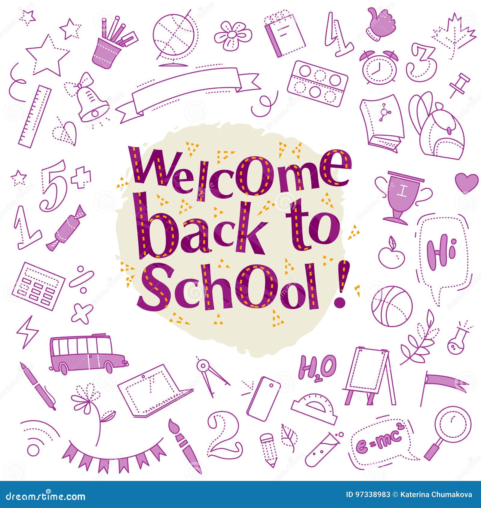 Vector Back To School Doodle Set Illustration. Stock Vector ...