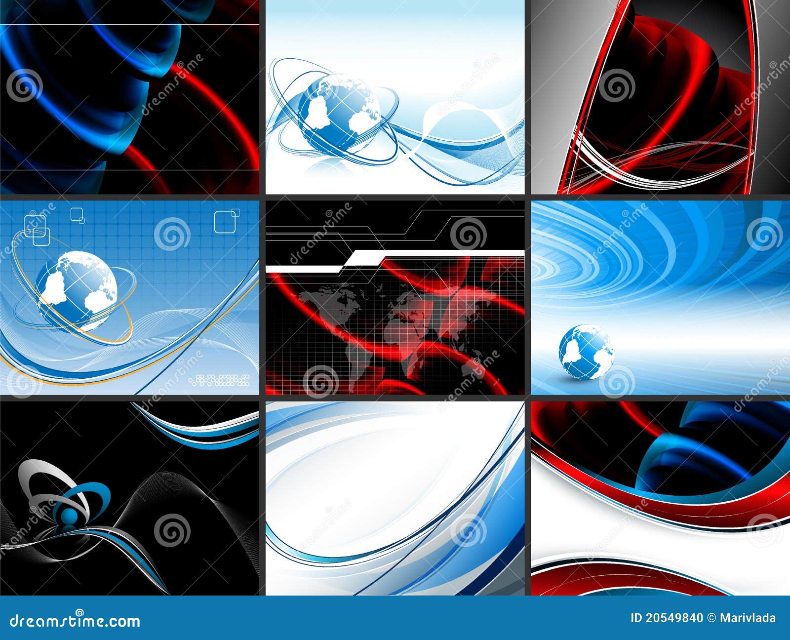 Vector backdrops set stock vector. Illustration of world - 20549840
