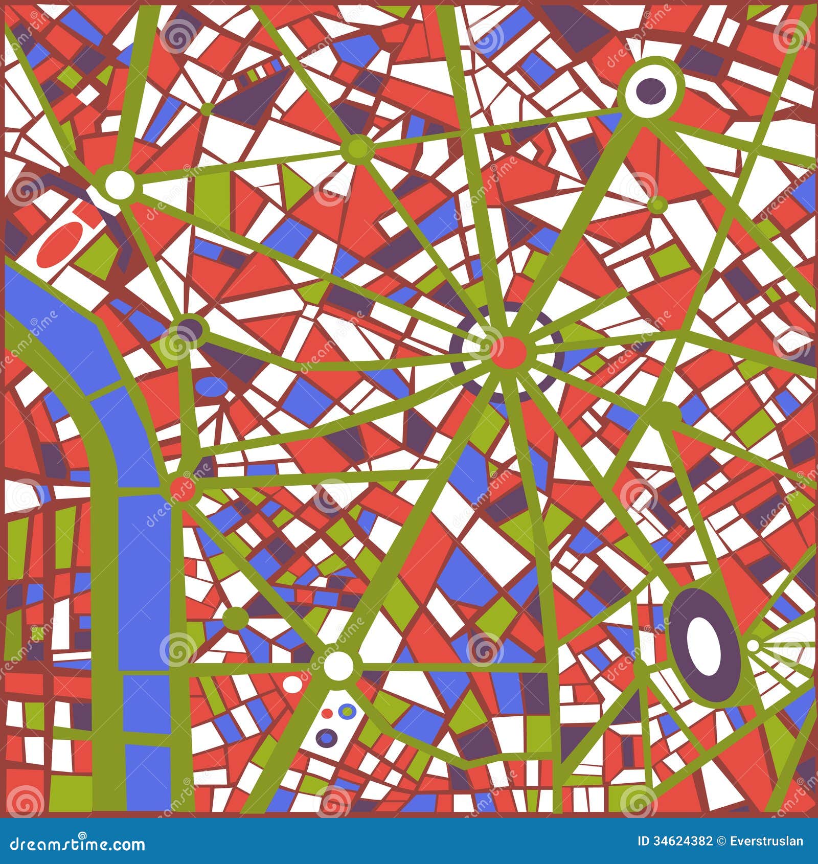 Vector Background Abstract City Map Stock Vector - Illustration of ...