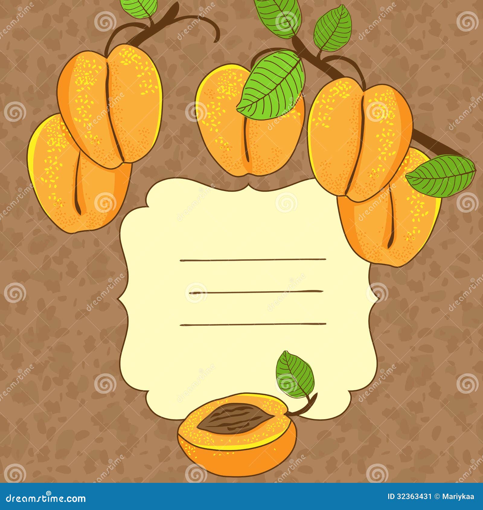 Vector Background with Apricot Stock Vector - Illustration of plant ...