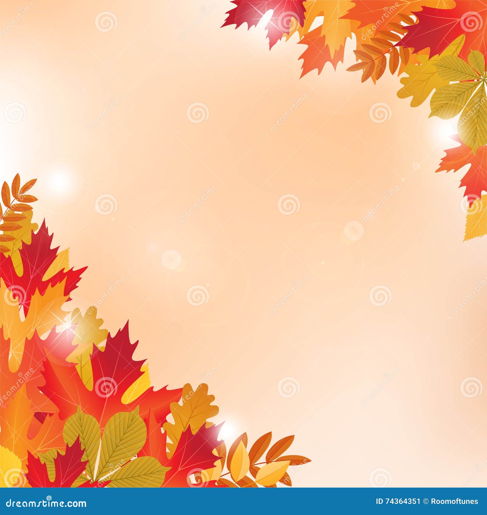 Vector Background with Autumn Colored Leaves Stock Vector ...