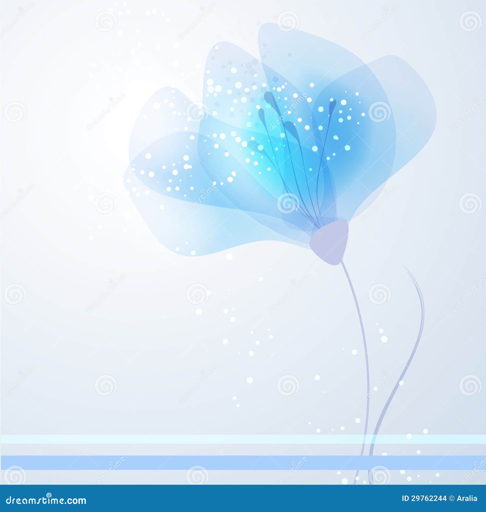 Vector Background with Blue Flower Stock Illustration - Illustration of ...