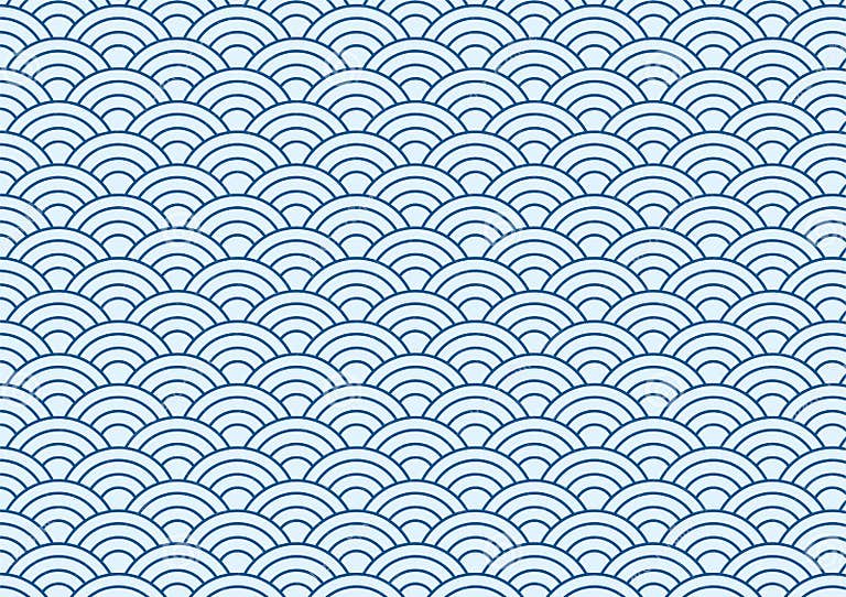Background of Blue Japanese Wave Pattern Stock Vector - Illustration of ...