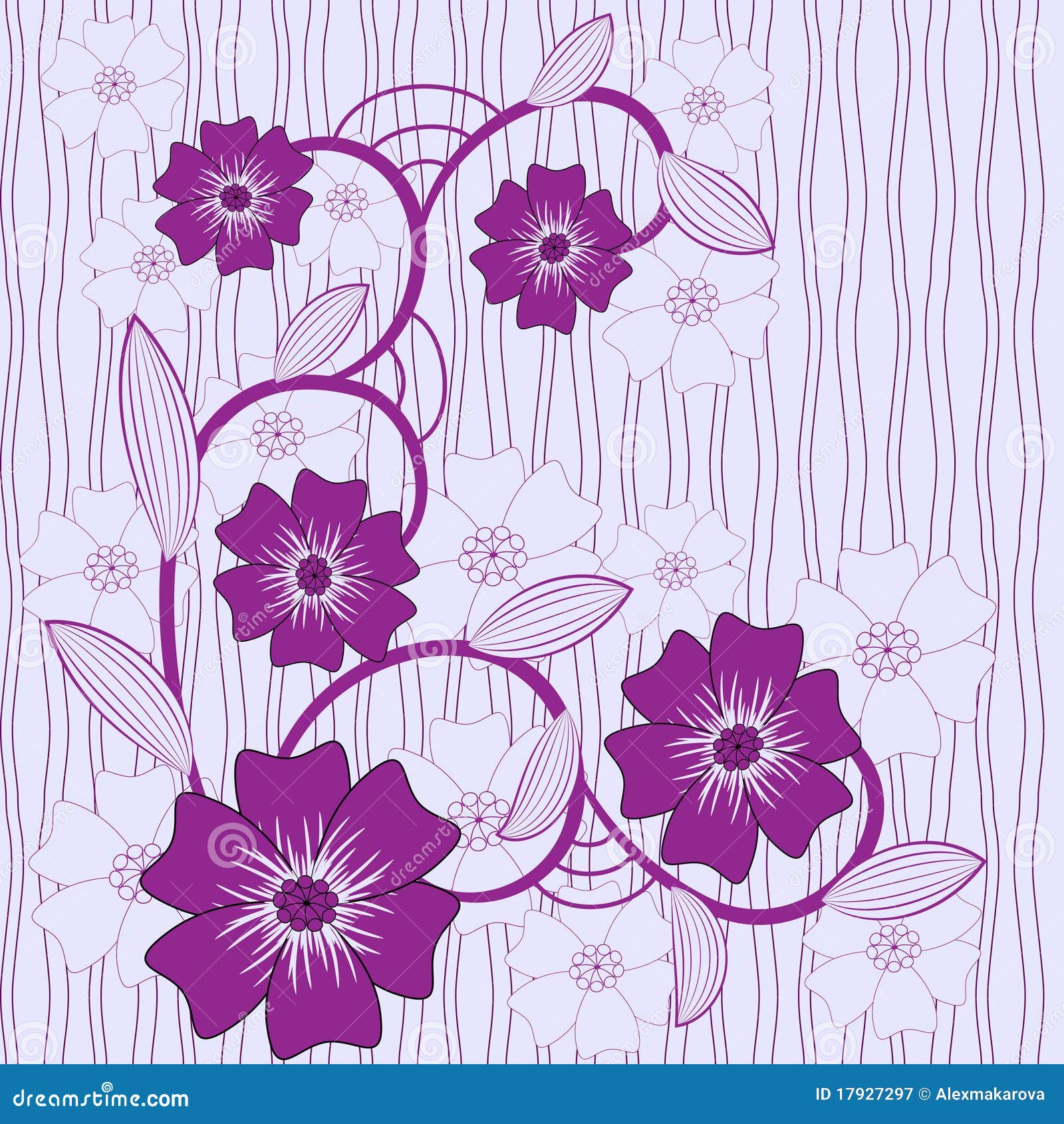 Vector Background with Blue and Violet Flowers Stock Vector ...