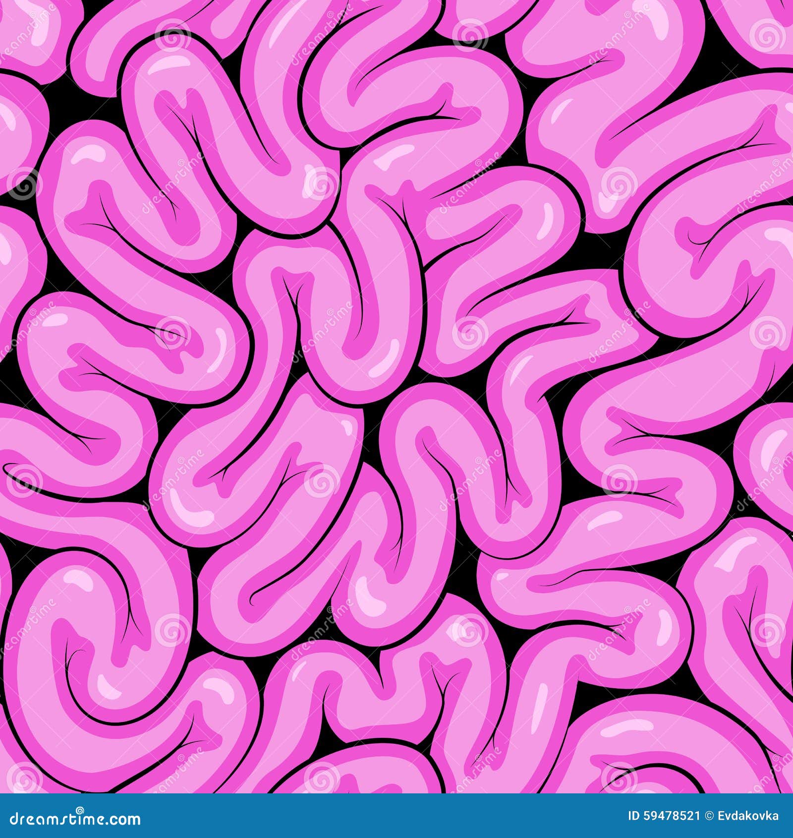 Seamless Brain Convolutions. Cartoon Vector | CartoonDealer.com #25603421