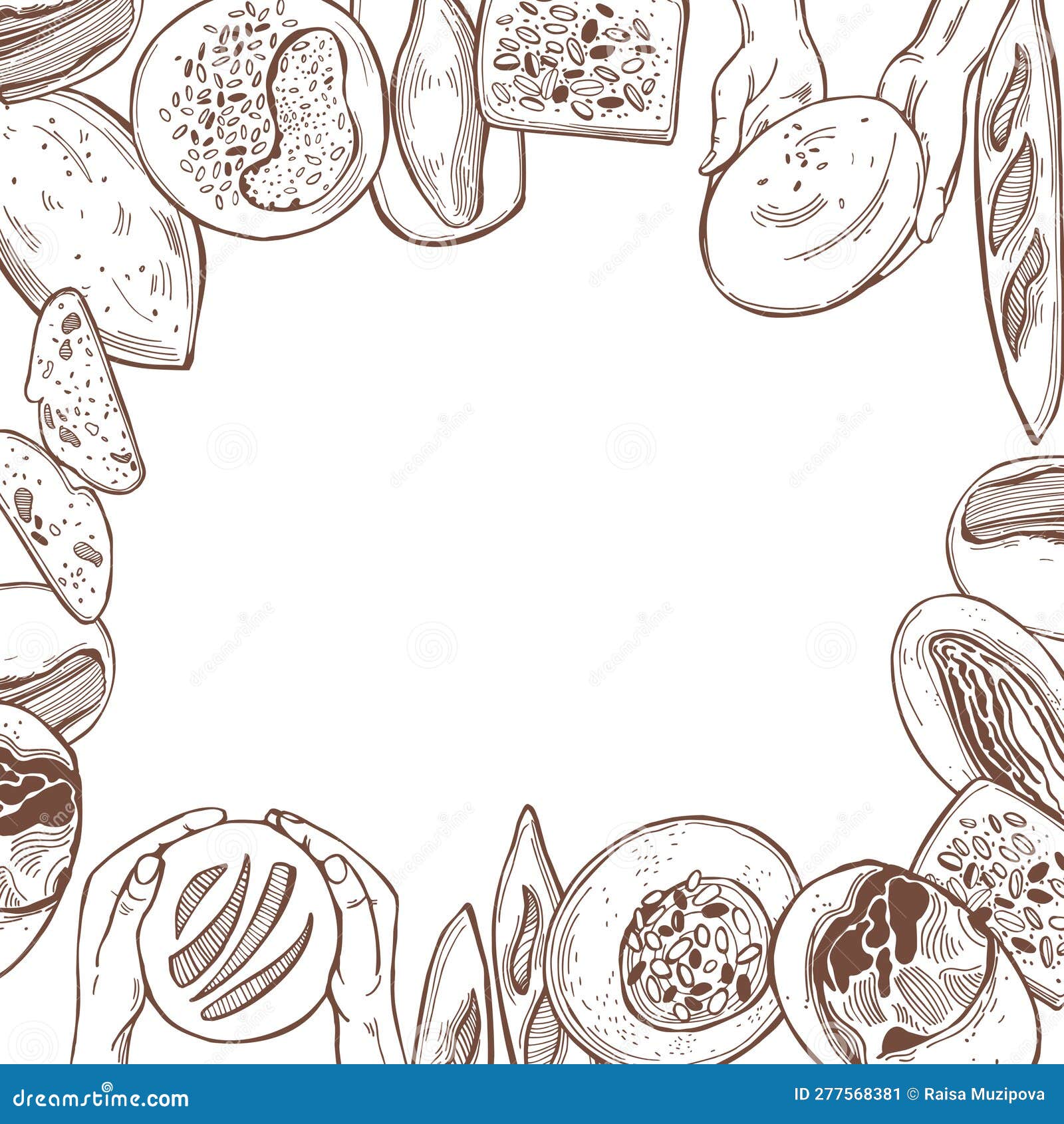 Vector Background with Bread Stock Vector - Illustration of grain ...