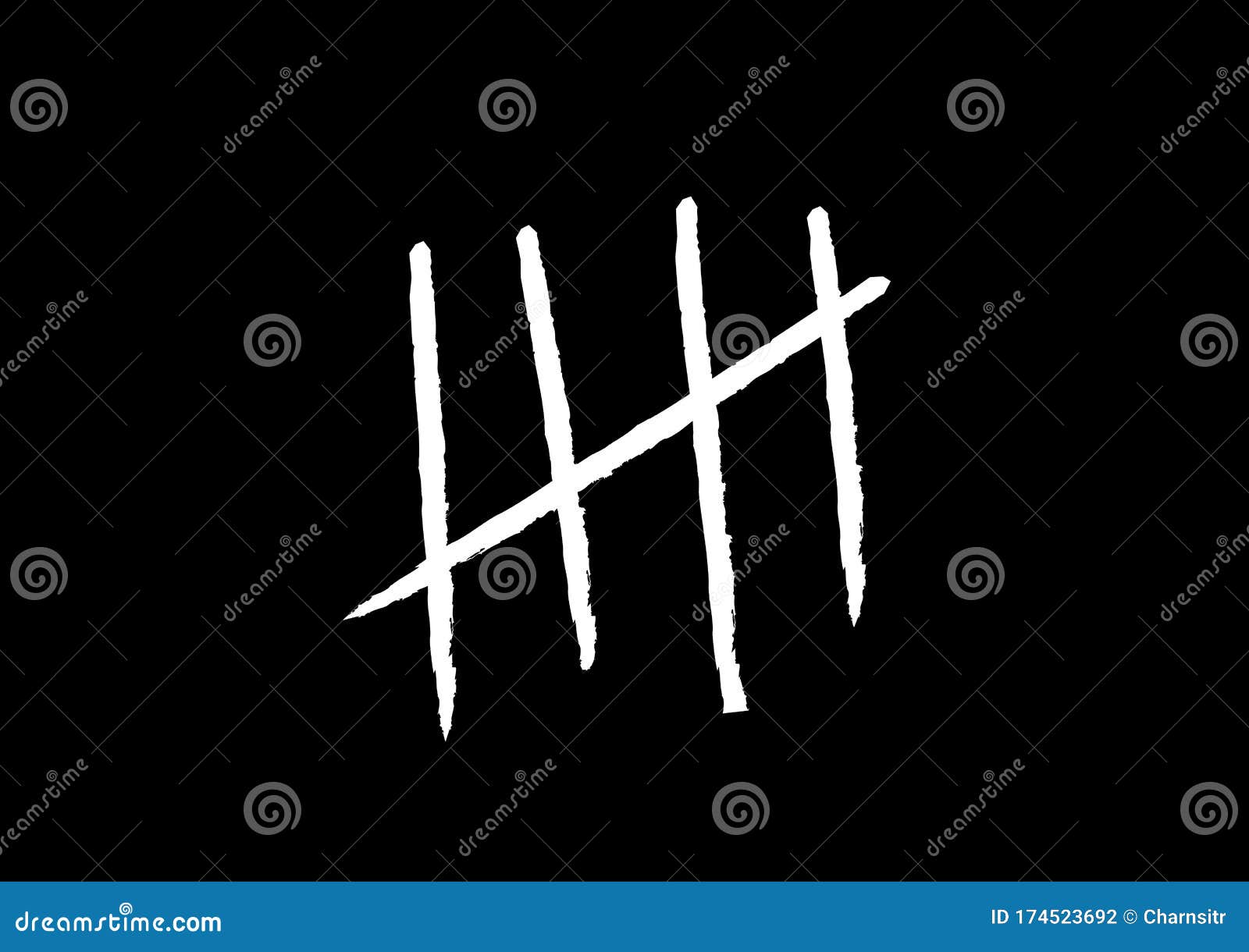Chalk Tally Number Counting Mark Stock Vector - Illustration of cross ...