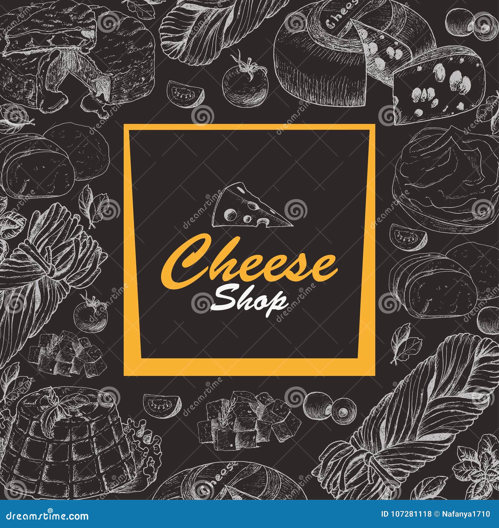 Vector Background with Cheese Products Stock Vector - Illustration of ...