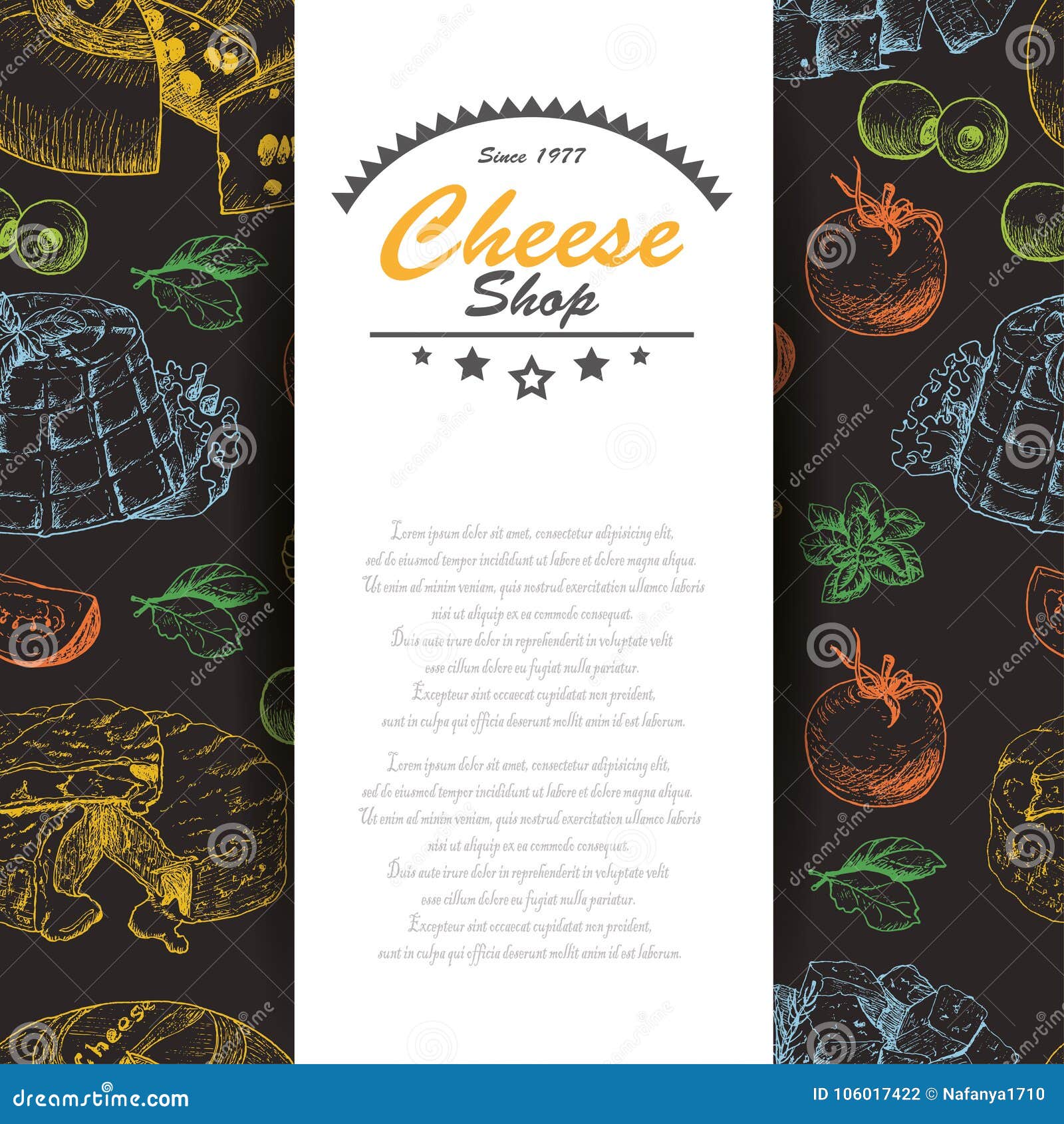 Vector Background with Cheese Products Stock Vector - Illustration of ...