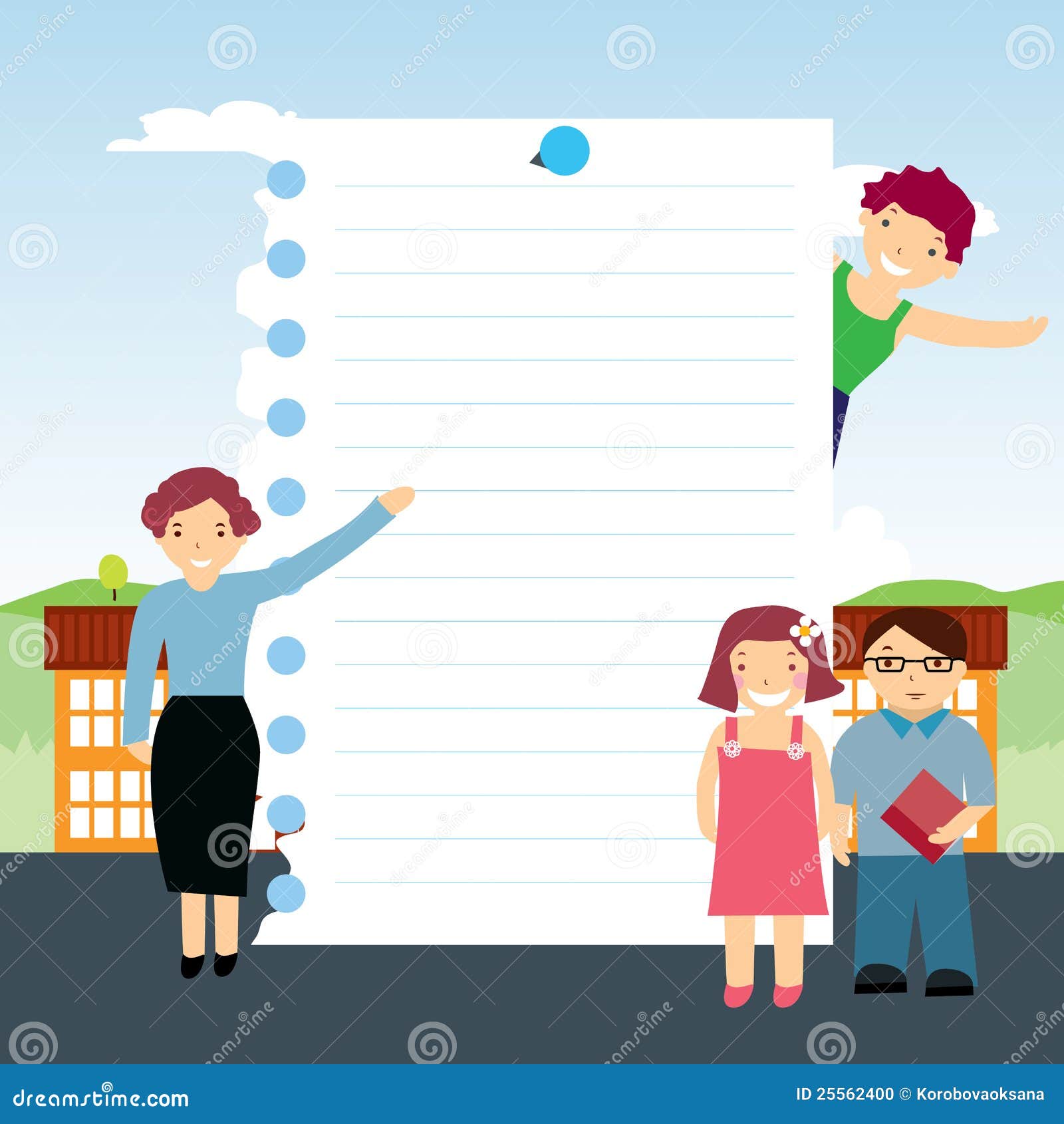School Kids Vector Background
