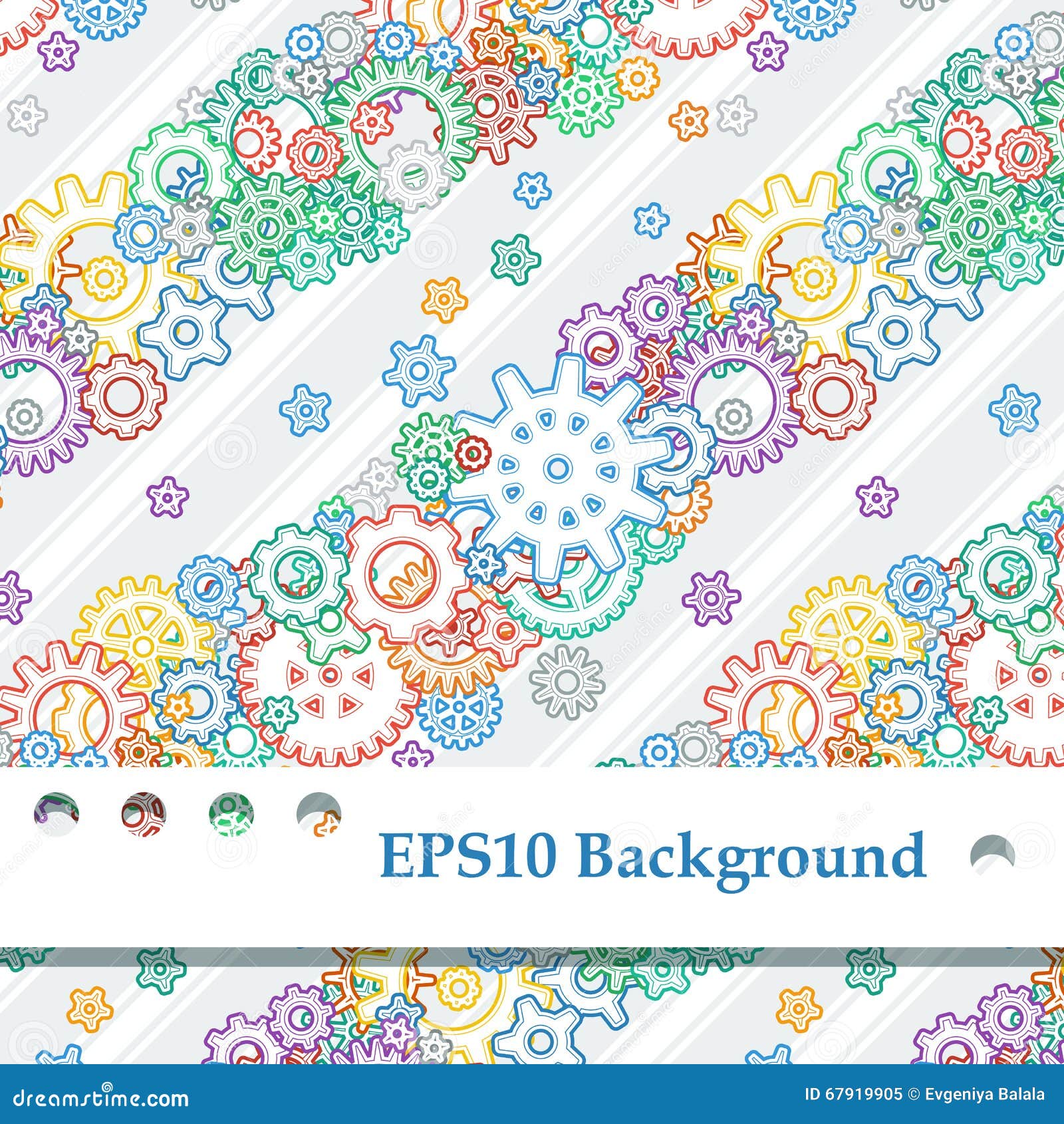 Vector Background with Colored Gears Stock Vector - Illustration of ...