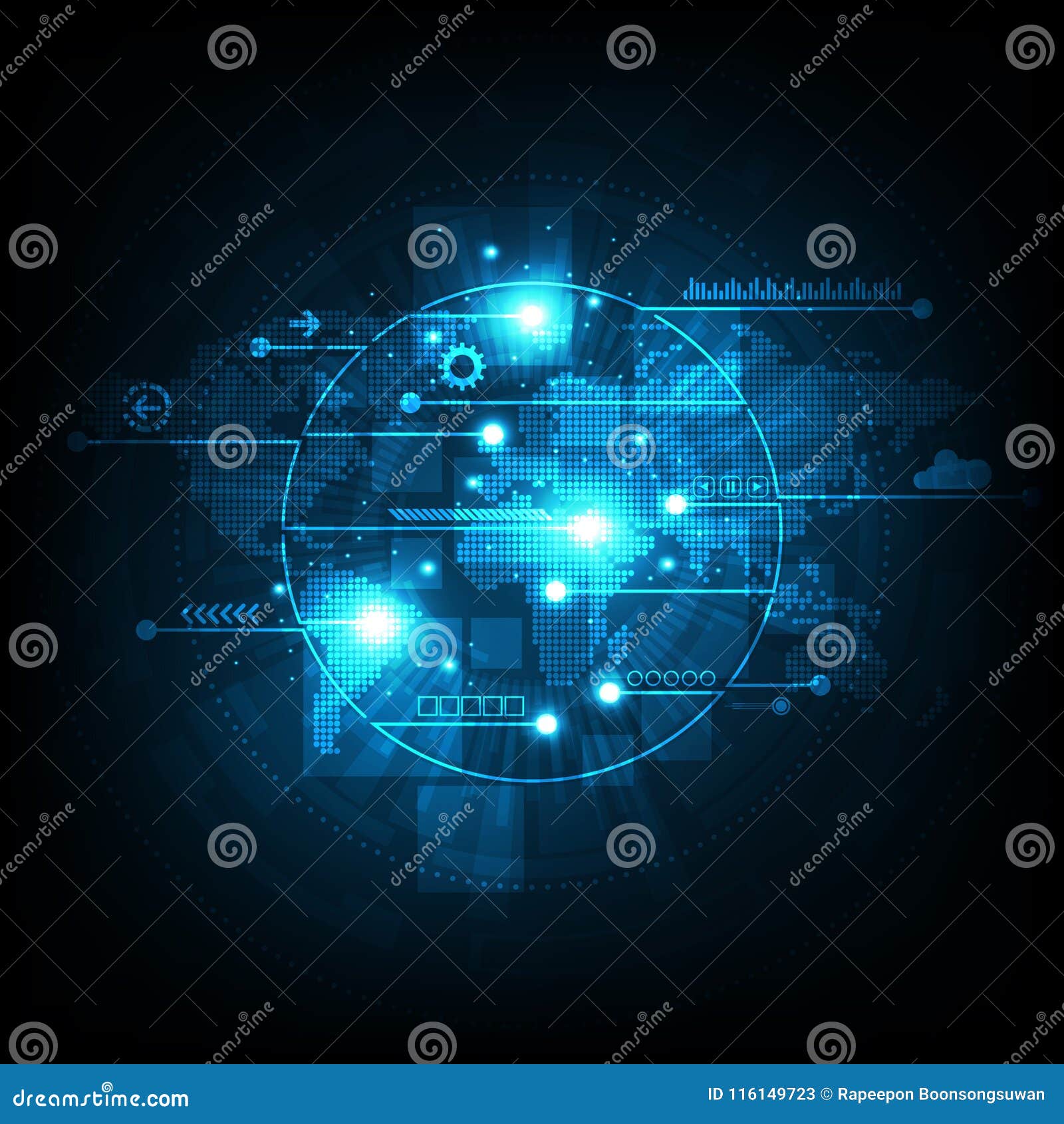 Vector Background, Communication Technology is Available Worldwide ...