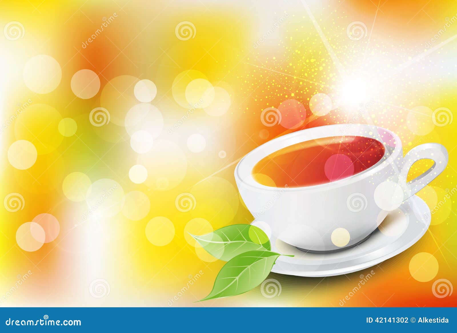 Vector Background With A Cup Of Tea Stock Vector - Image: 42141302
