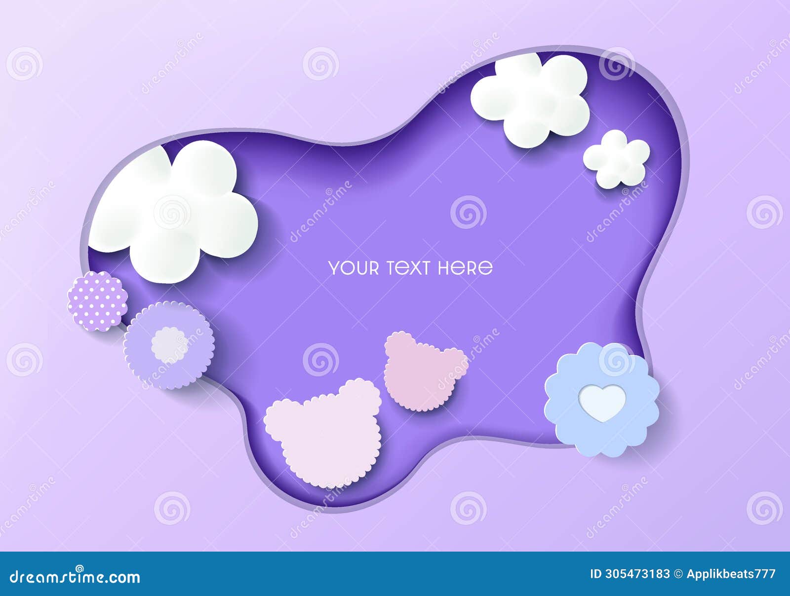 Vector Background with Cute Design in Paper Cut Style Stock Vector ...