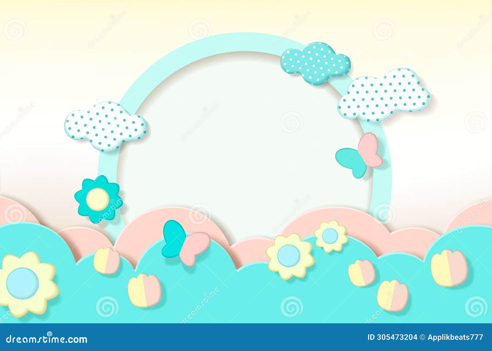 Vector Background with Cute Design in Paper Cut Style Stock Vector ...