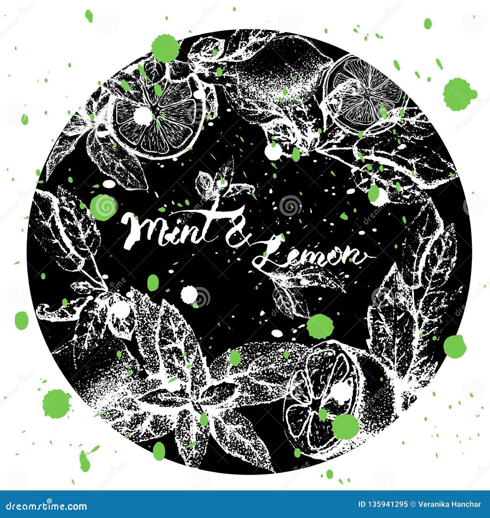 Vector Background Design with Lemon and Mint Stock Vector ...