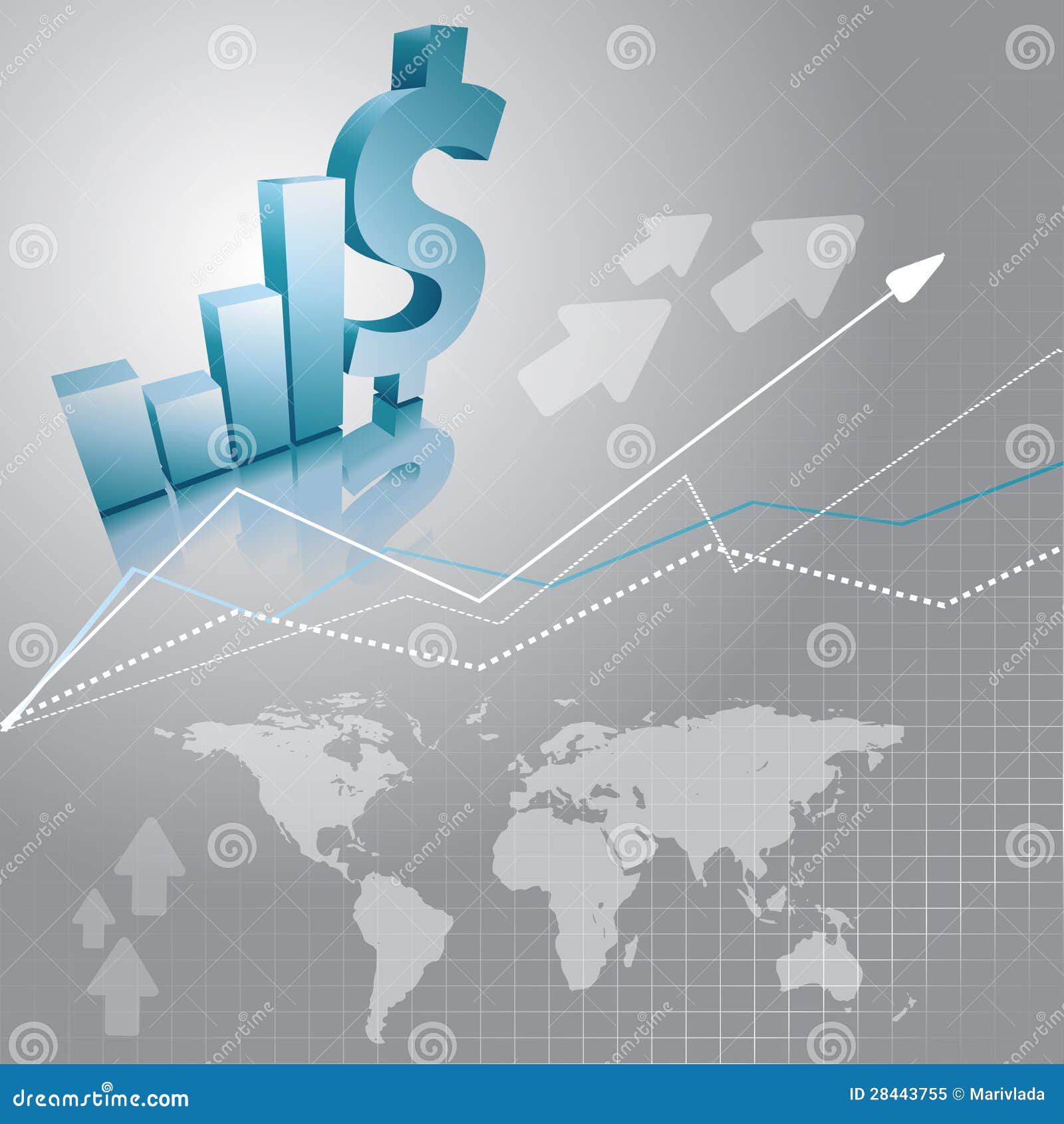 Vector Background with Dollars Stock Vector - Illustration of graph ...