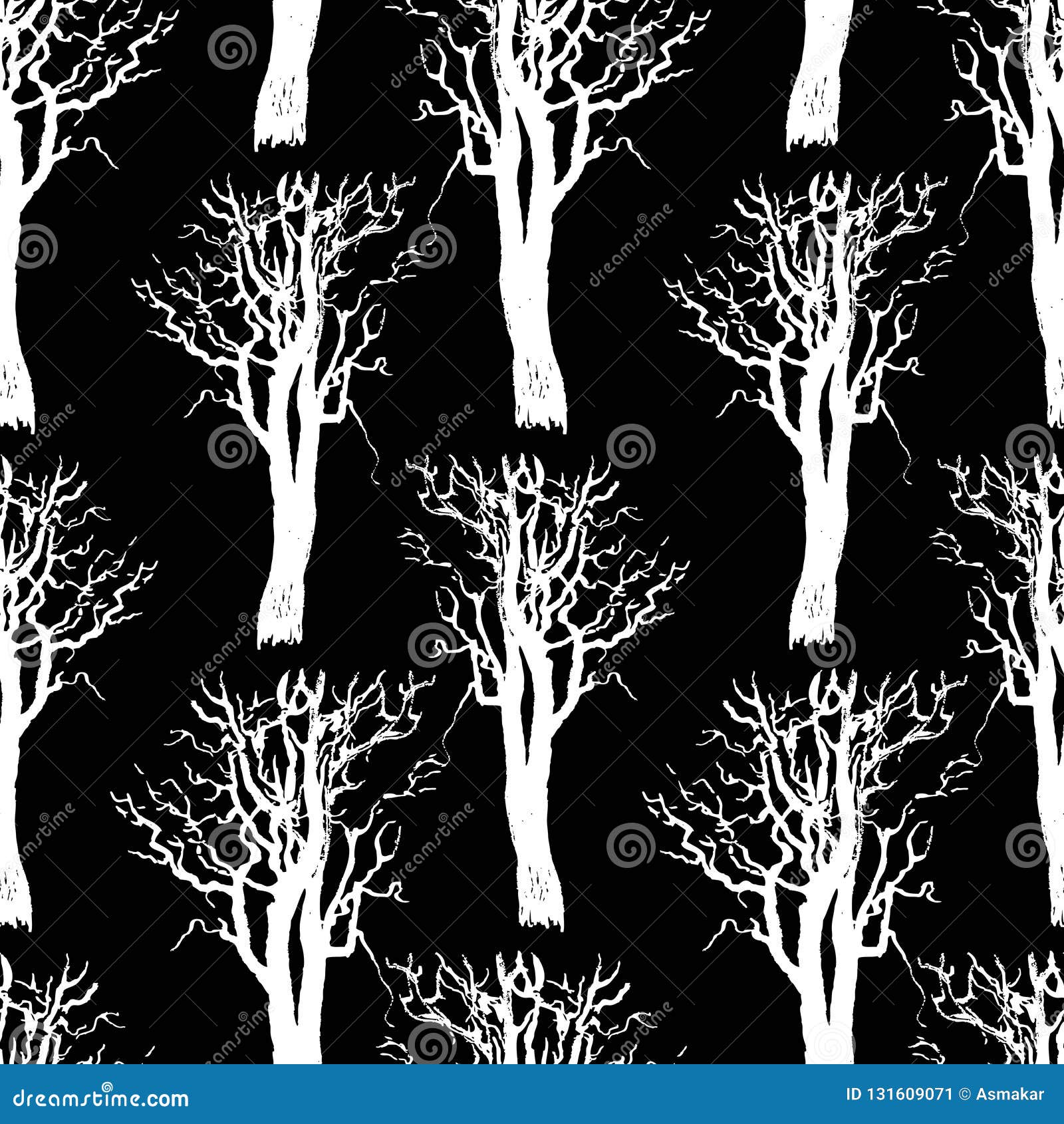 Seamless Patten of Trees Silhouettes Stock Vector - Illustration of ...