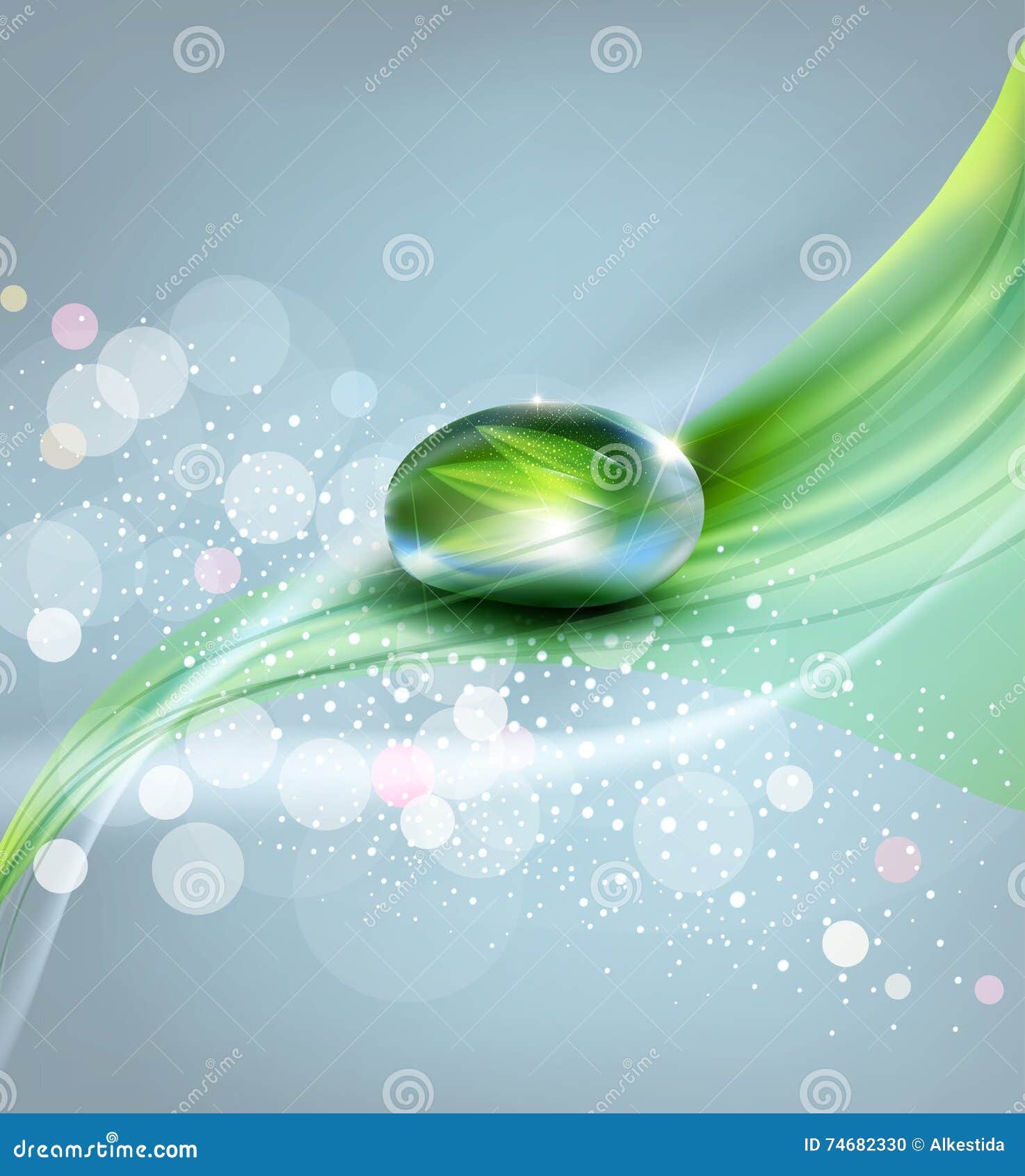 Vector Background with a Drop of Dew and Reflection Sheet in Dew Stock ...