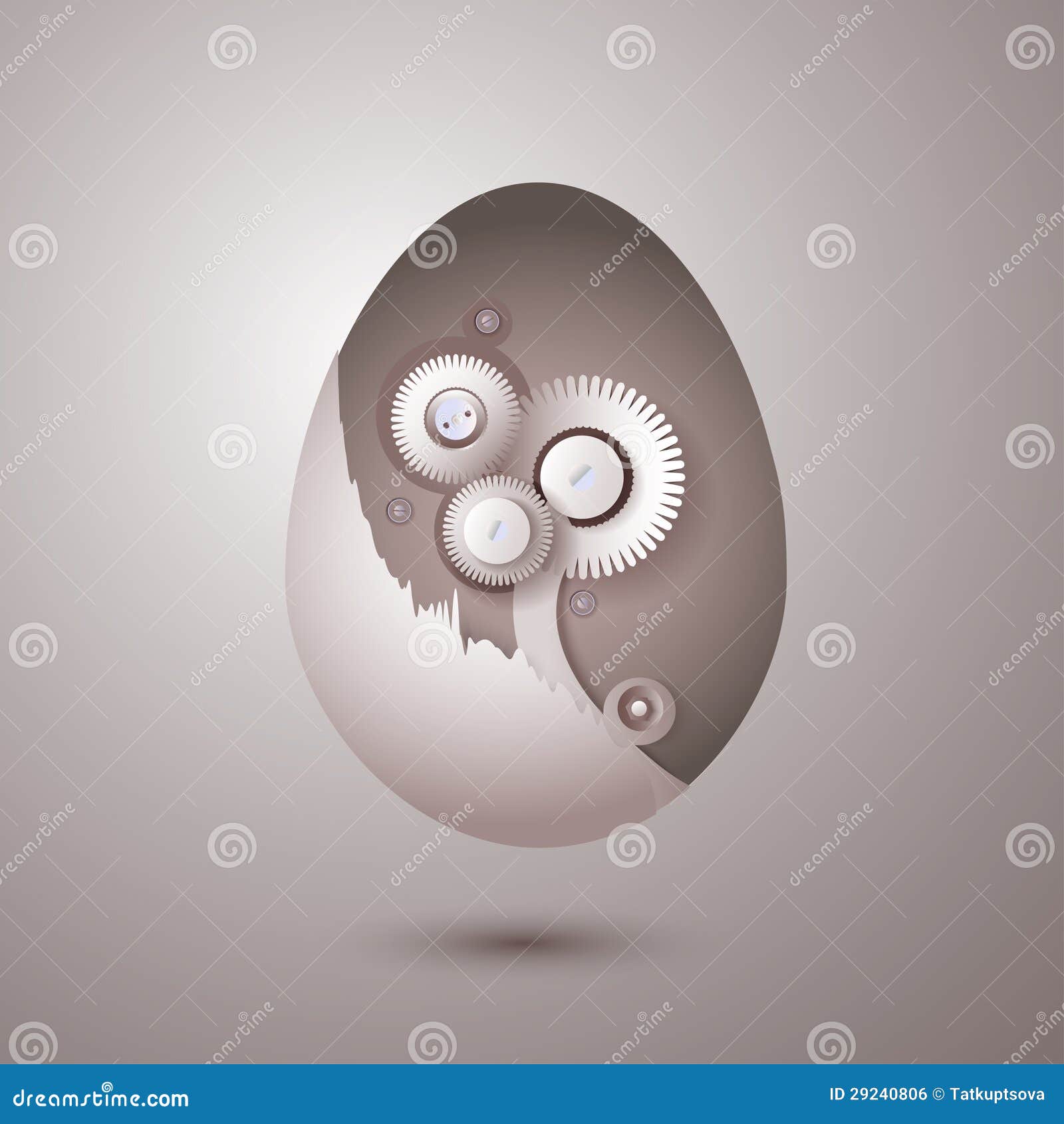 Vector Background , Egg with a Clockwork Mechanism Stock Vector ...