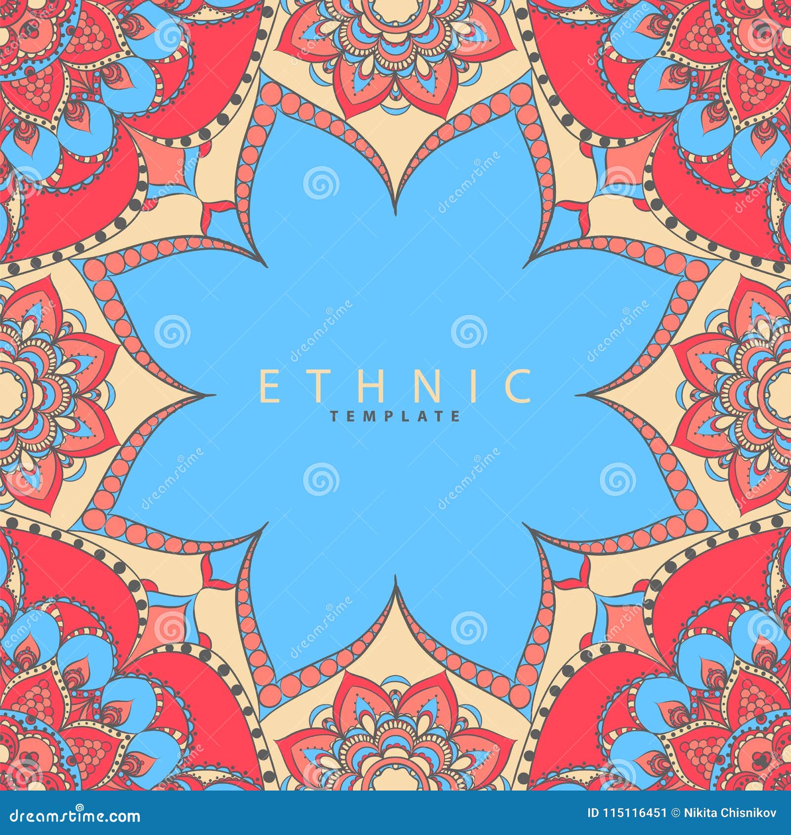 Vector ethnic pattern stock vector. Illustration of retro - 115116451