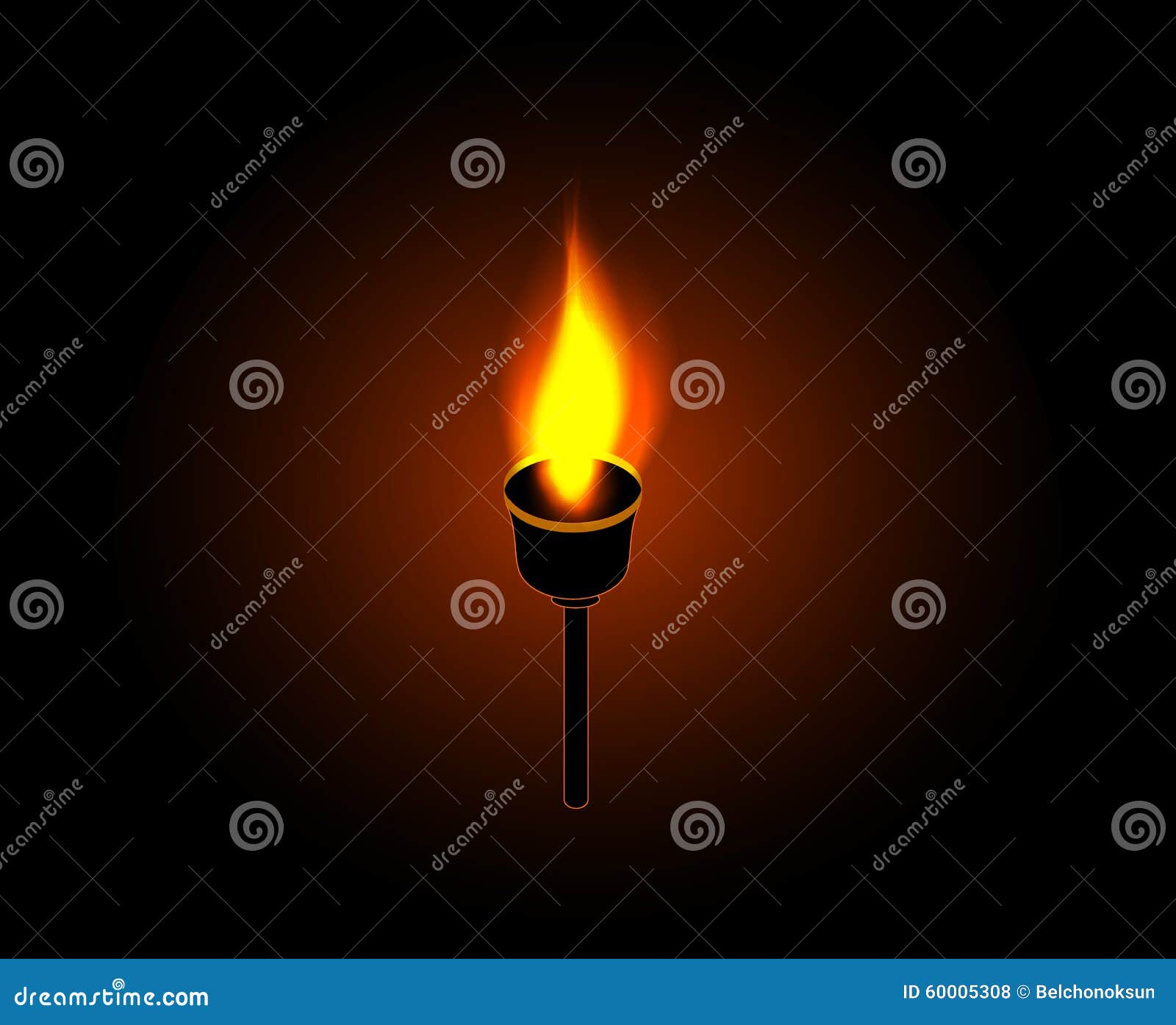 Vector Background with Fire Torch Light Stock Vector - Illustration of ...