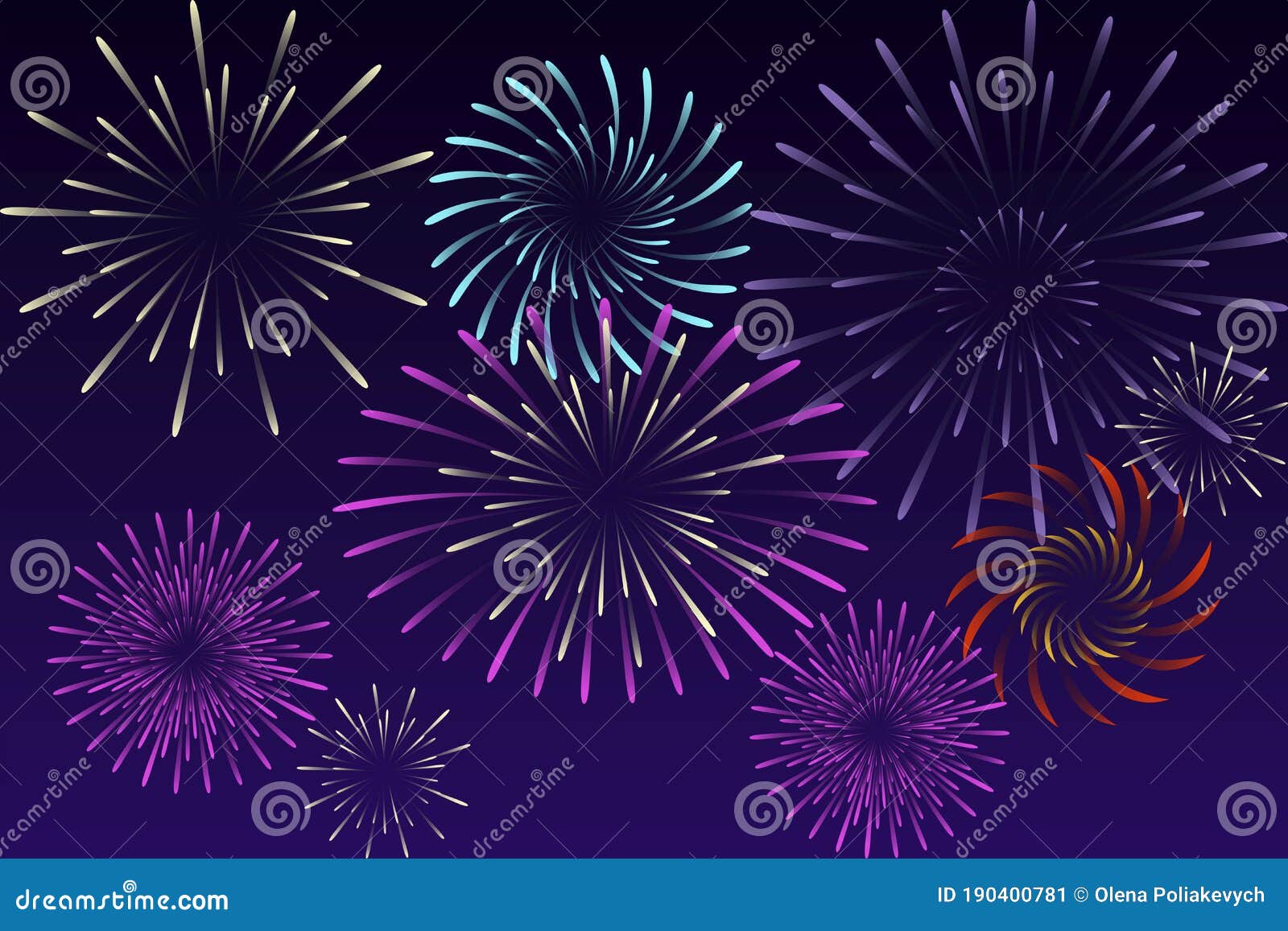 Vector Background of Firework Circles. Explosion Point Pattern ...