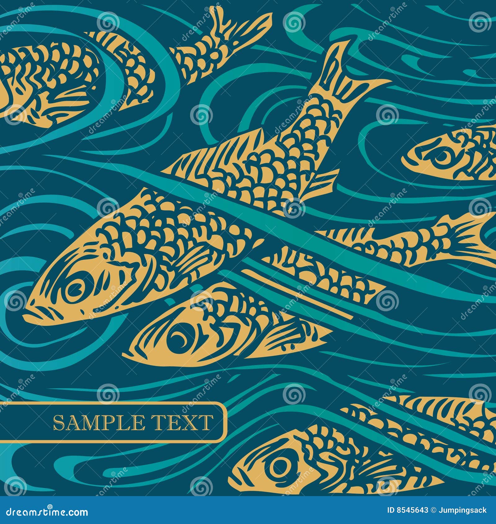 Vector Background With Fish Stock Vector - Illustration of cover, scale ...