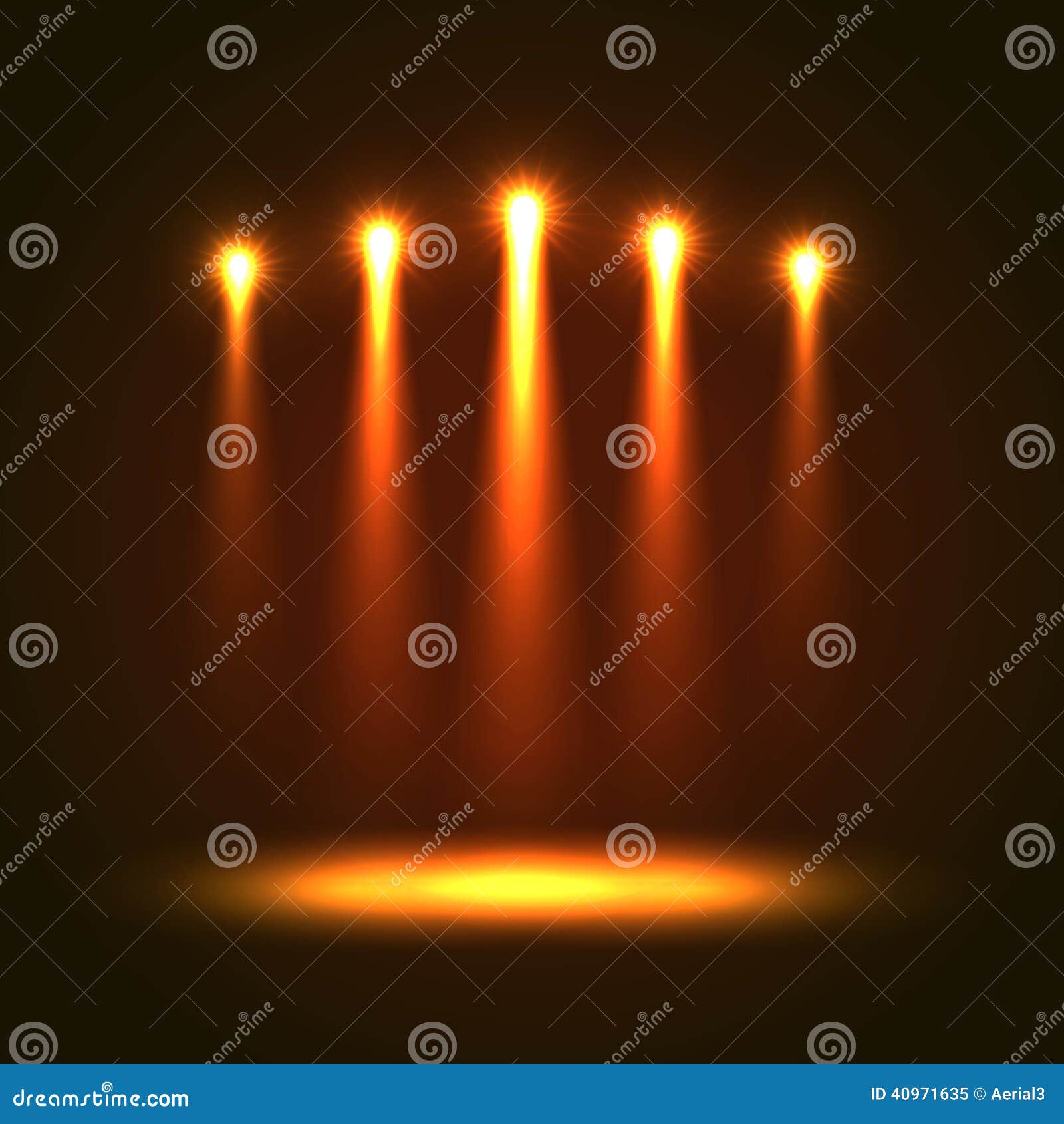 Vector Background with Five Bright Spotlights Stock Vector ...