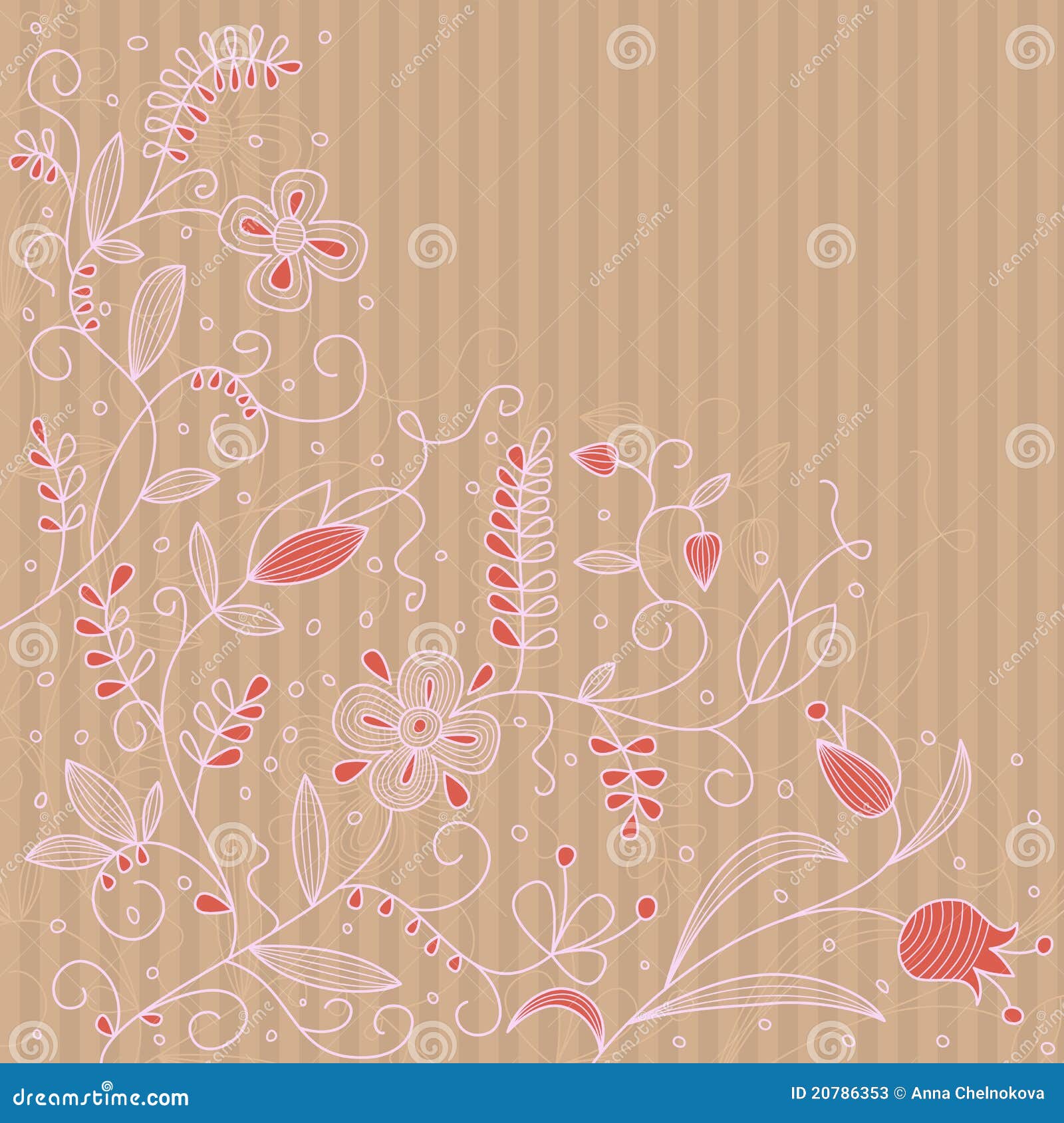 Vector Background with Floral Pattern. Stock Vector - Illustration of ...