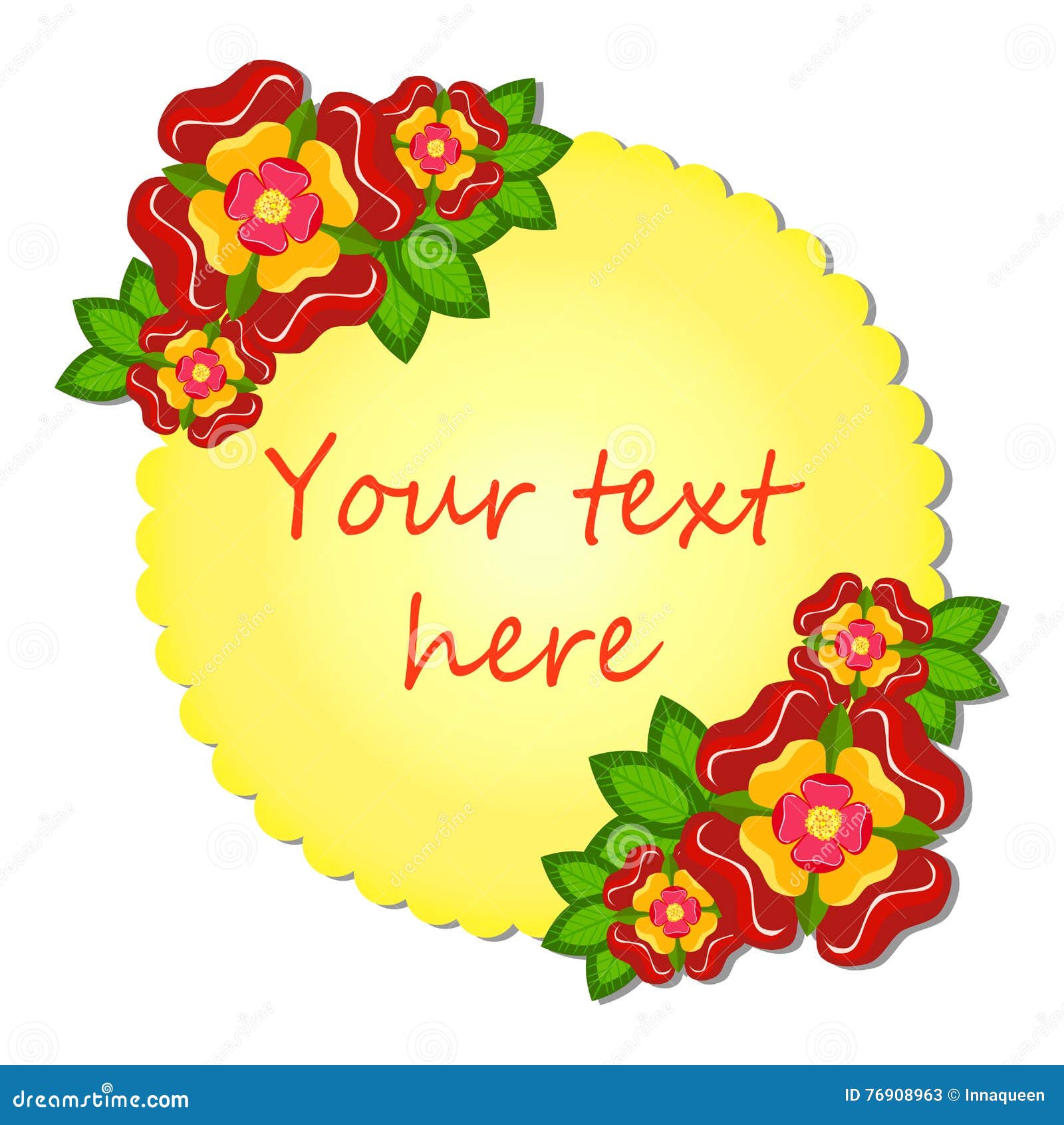 Vector Background with Flower. Frame for Text. Stock Illustration ...