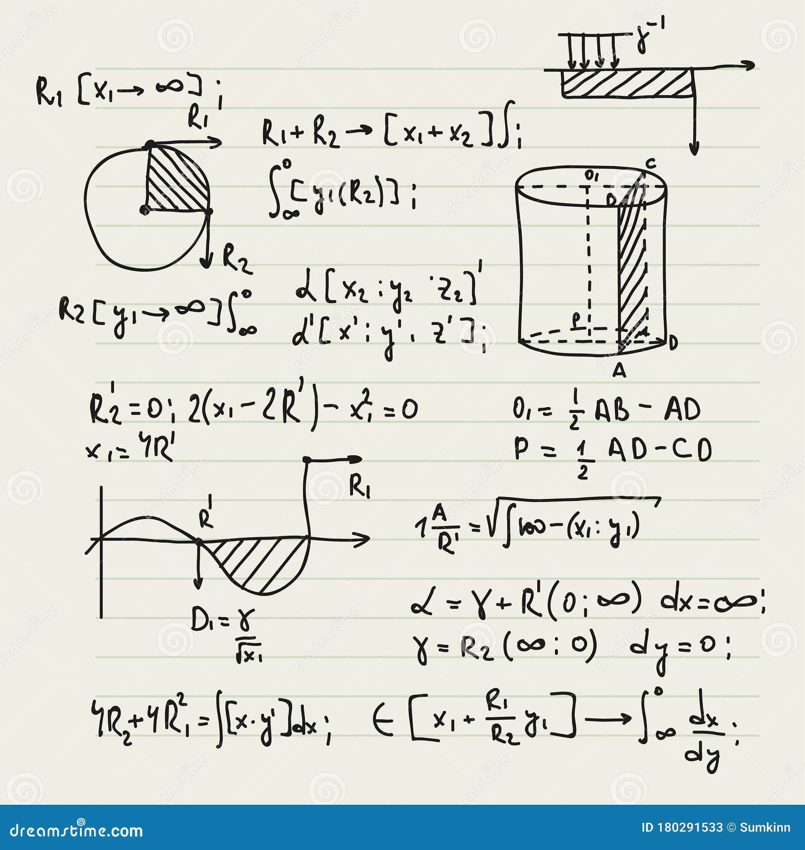 Vector Background with Formulas. Stock Vector - Illustration of ...