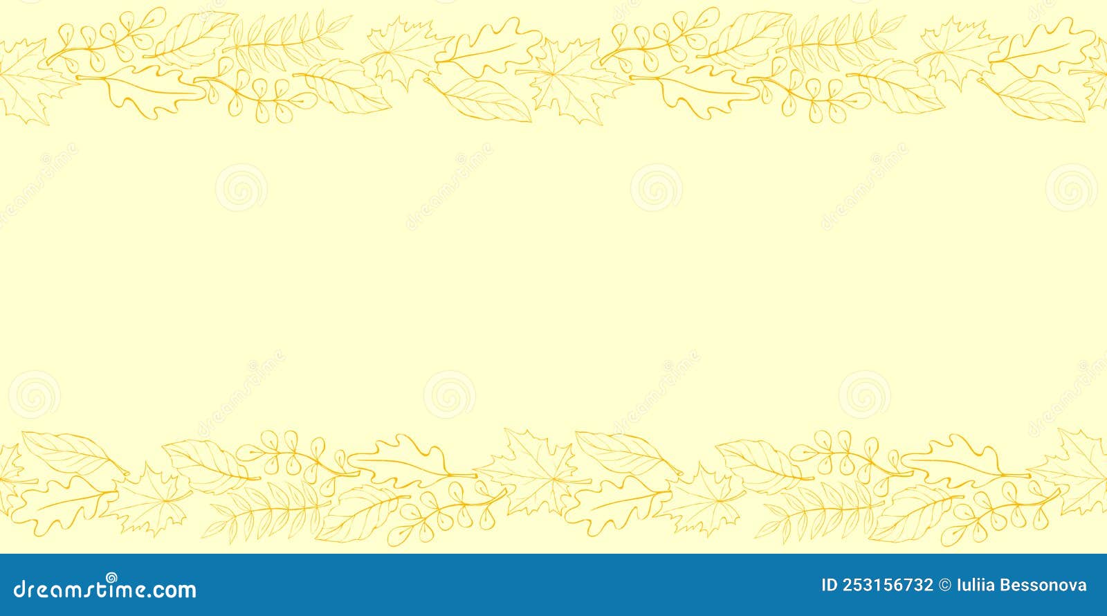 Vector Background, Frame Made of Brown Outline Autumn Leaves on Edges ...
