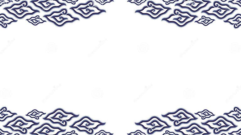 Background or Frame with Mega Mendung Batik Ornaments from Cirebon ...