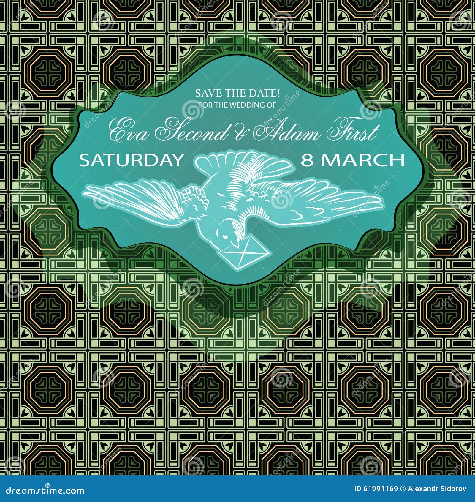 Vector Background of Geometric Shapes with an Invitation To the Wedding ...
