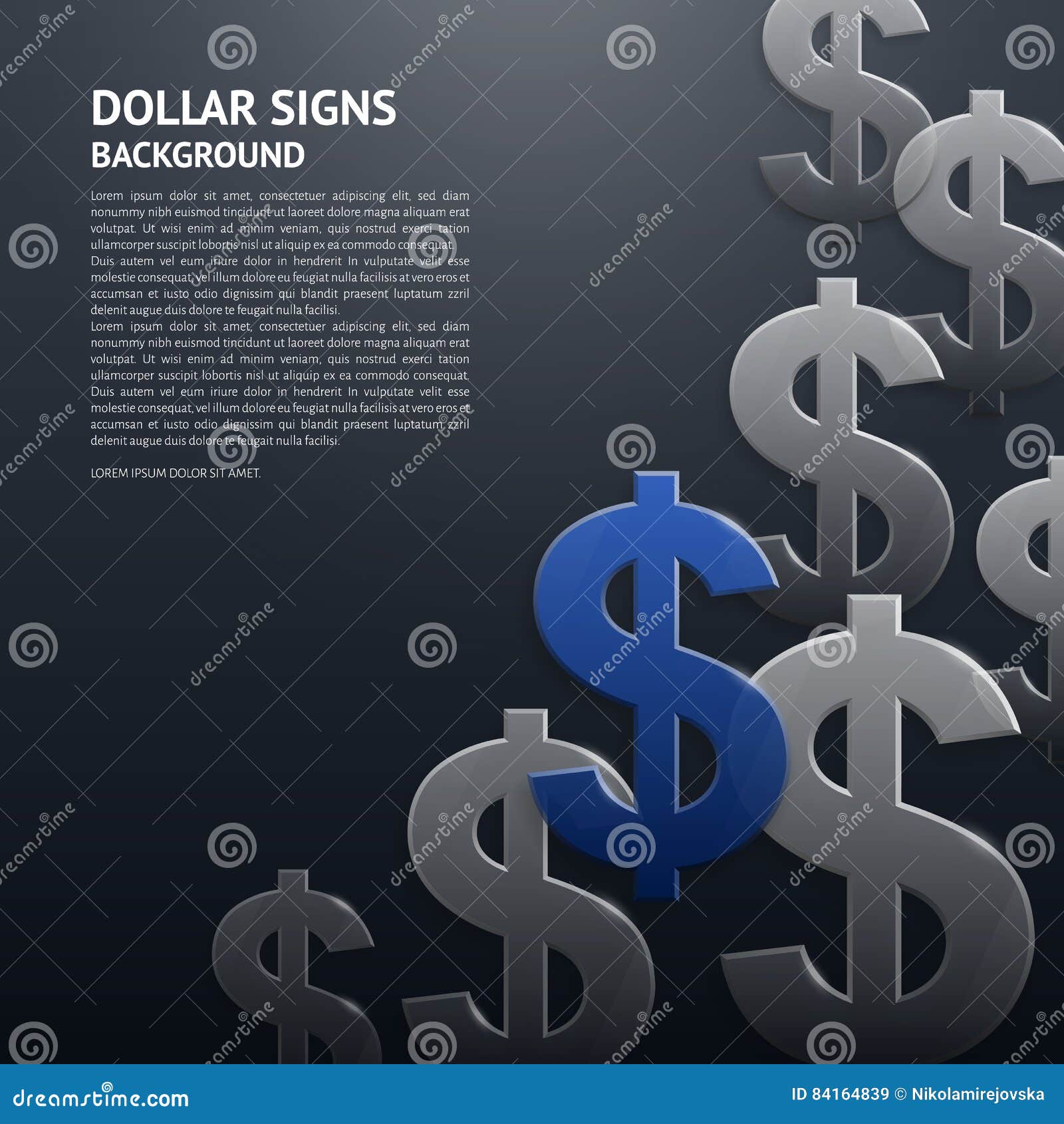 Vector Background with Glossy, Transparent Dollar Signs. Stock Vector ...