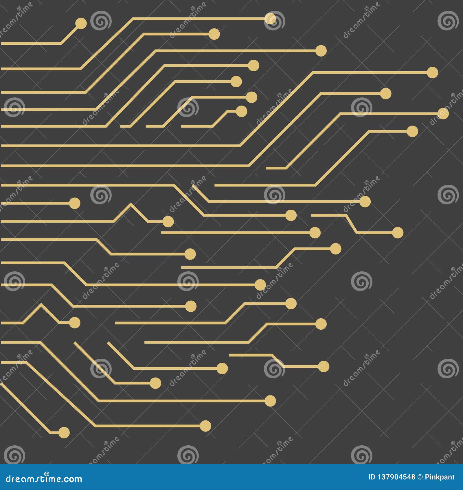 Vector Background with Gold Circuit Board. Circuit Board Technology ...