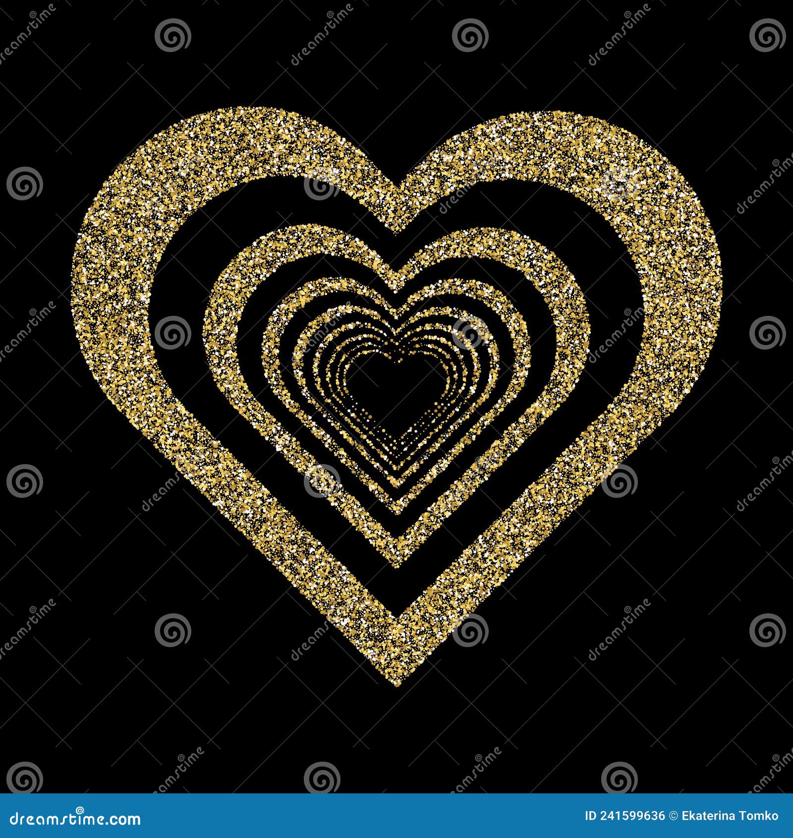 Vector Background. Golden Glittering Heart Lines. Eps 10 Stock Vector - Illustration of confetti ...