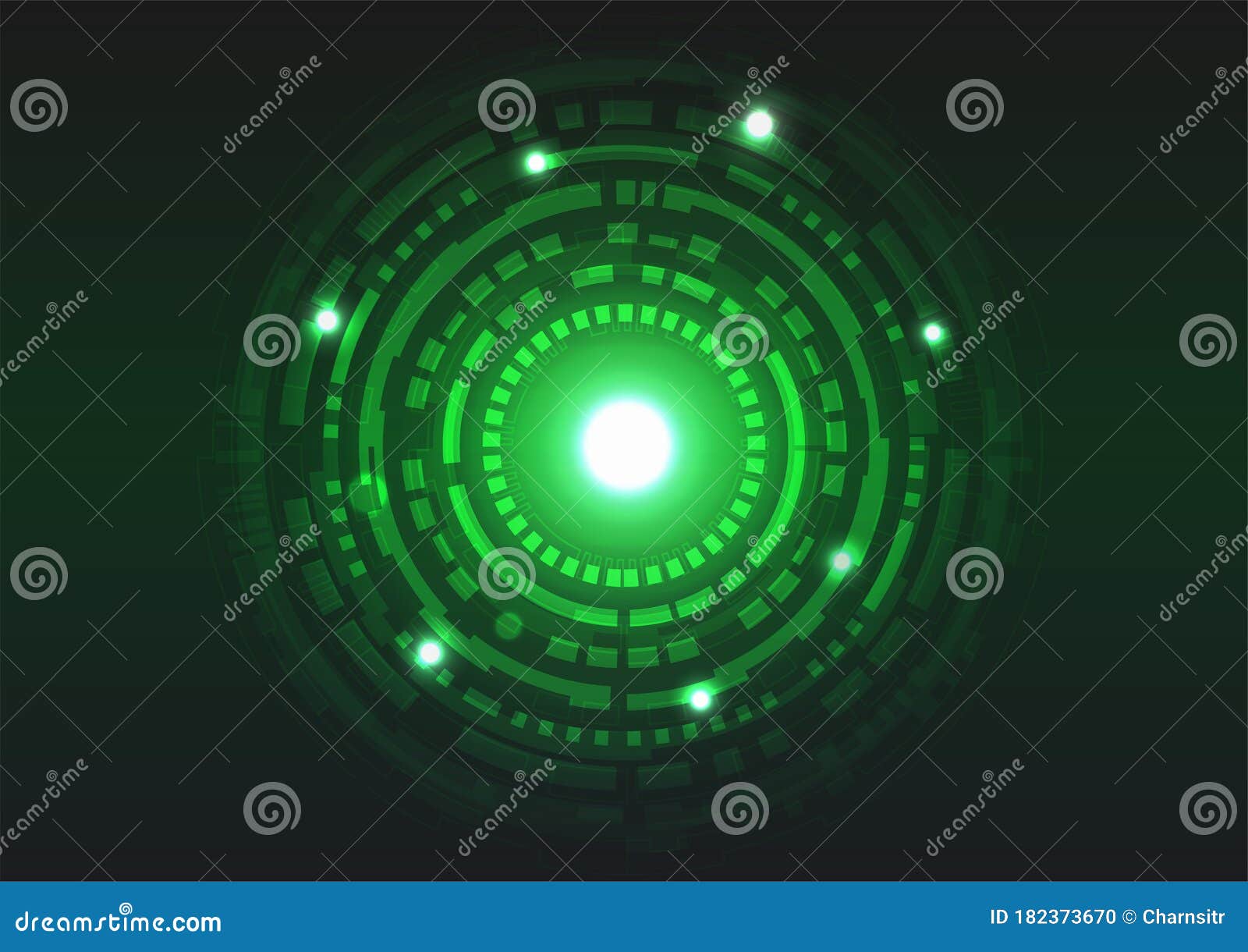 Vector Background of Green Technology Circles for Technology Concept ...